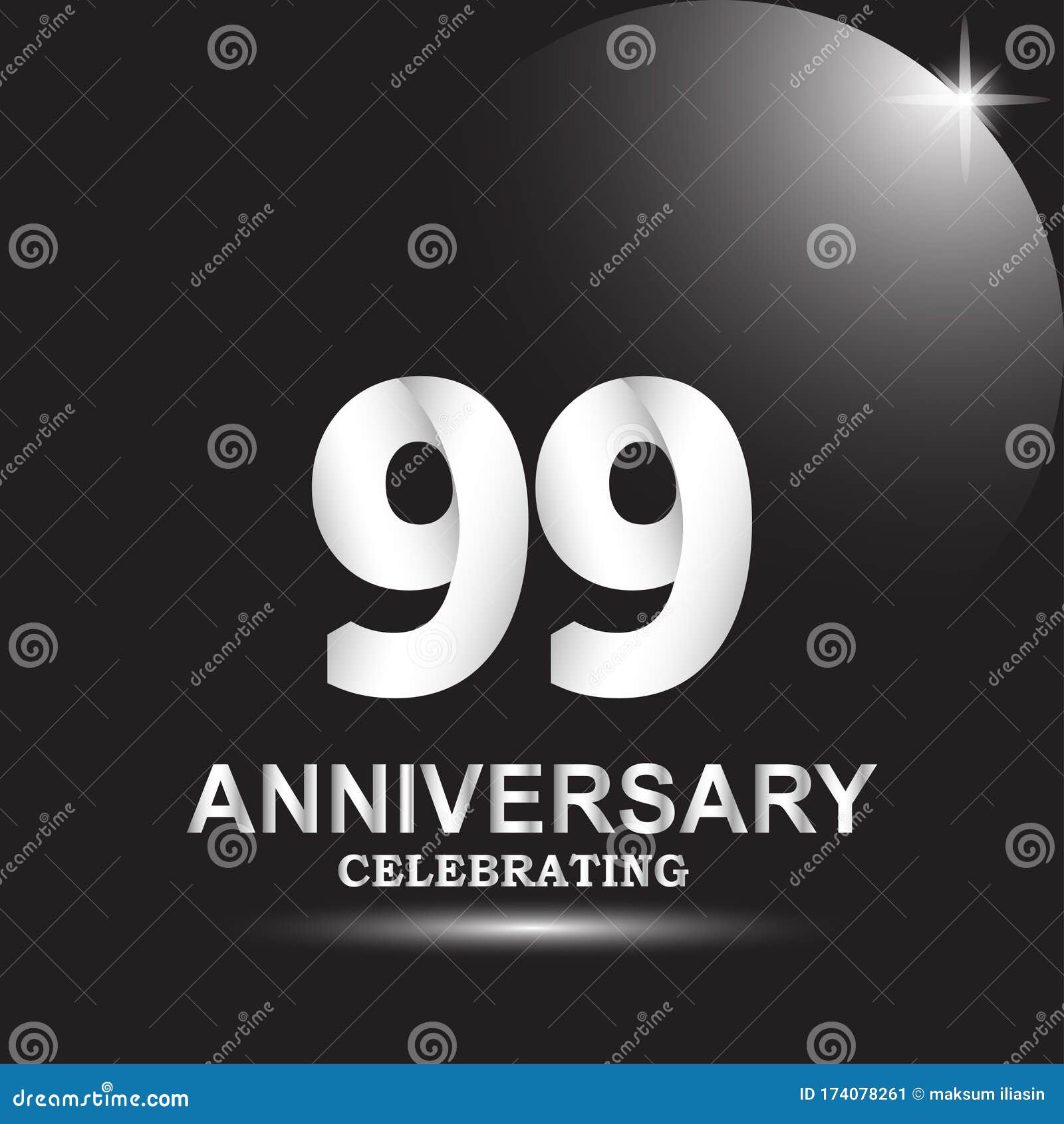 99 Anniversary Logo Vector Template. Design for Banner, Greeting Cards ...