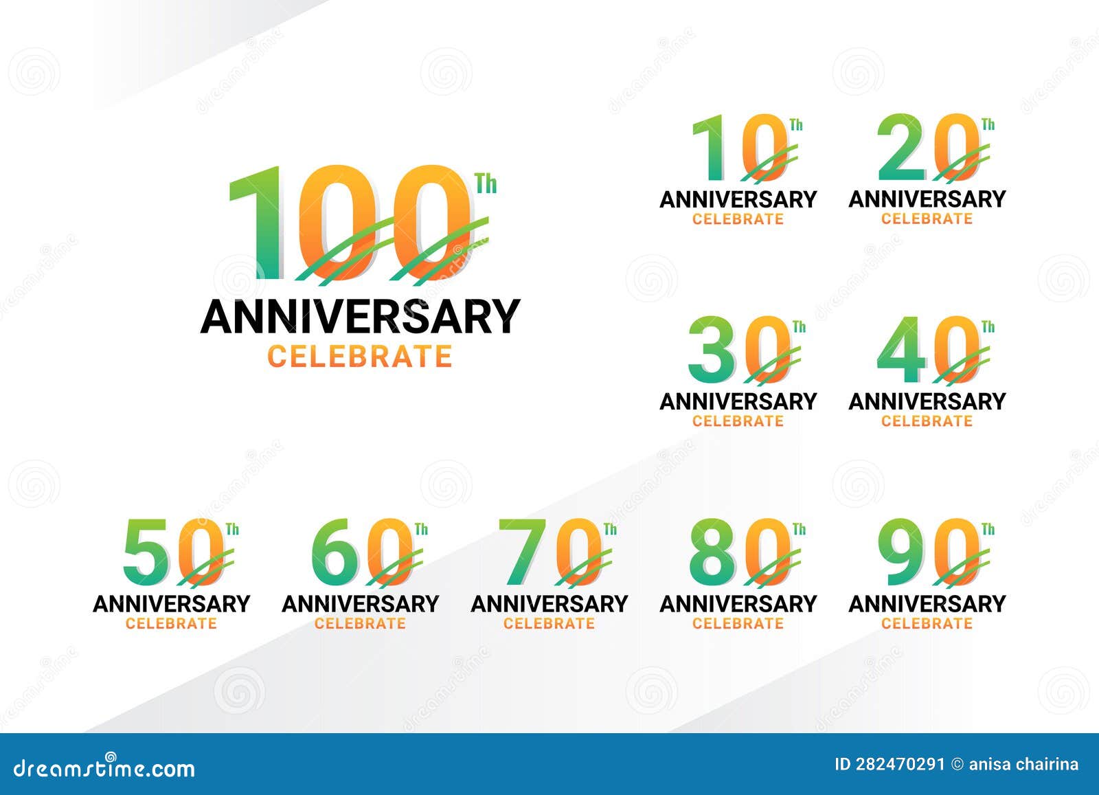Anniversary Number Design Colorful Style Stock Vector - Illustration of ...