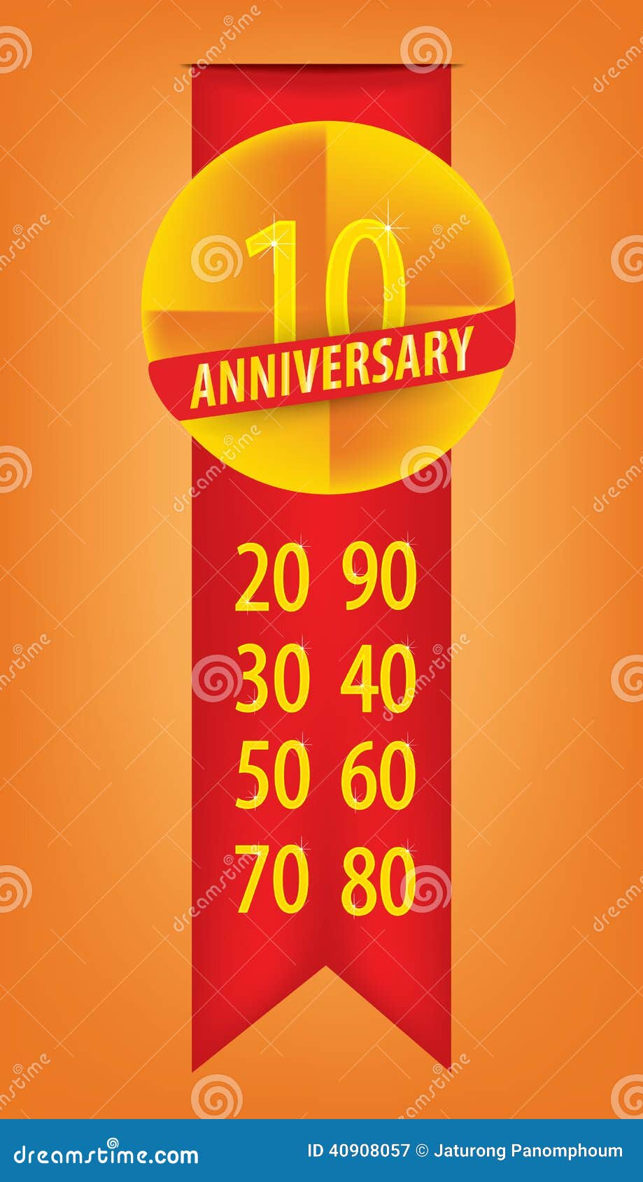 Anniversary with Numbers Set Stock Vector - Illustration of 20th ...