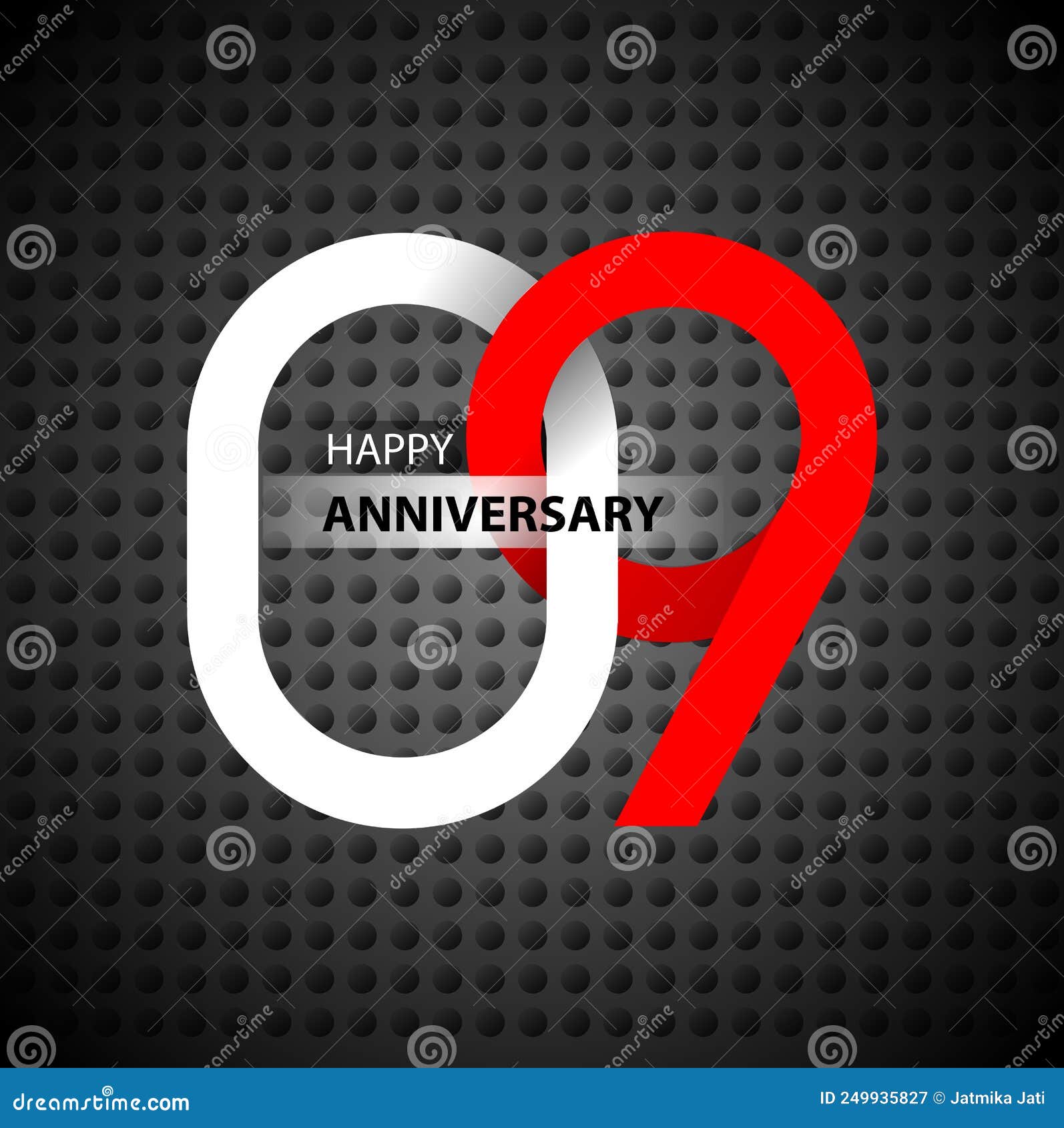 09 anniversary symbol stock vector. Illustration of design - 249935827