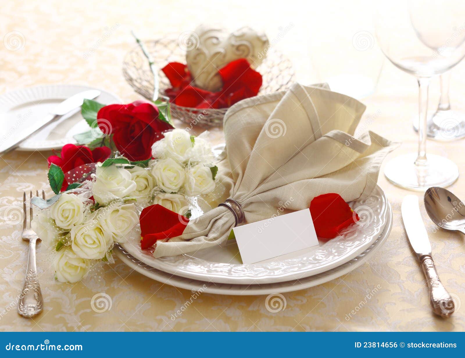 Anniversary or Valentine Table Setting Stock Photo - Image of lovely ...