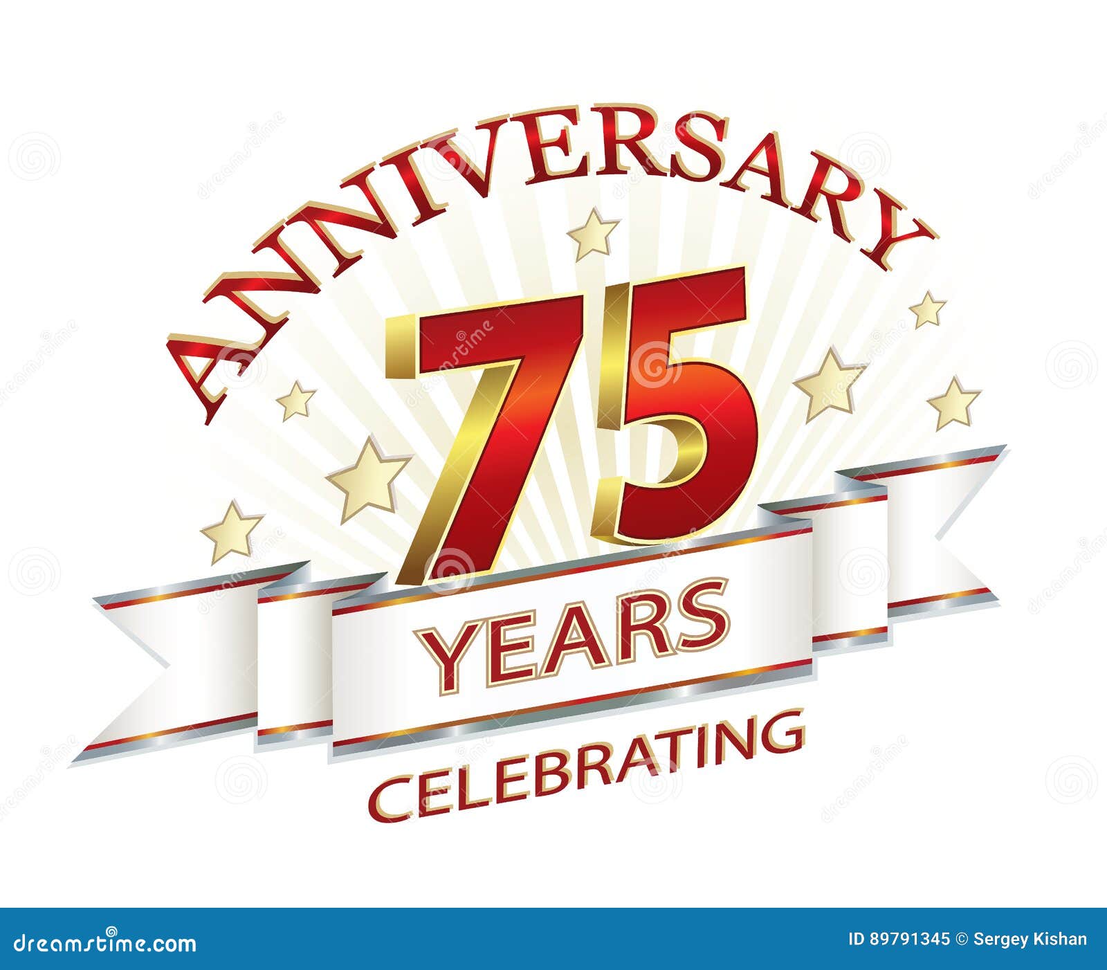 Anniversary 75 years stock vector. Illustration of digit - 89791345