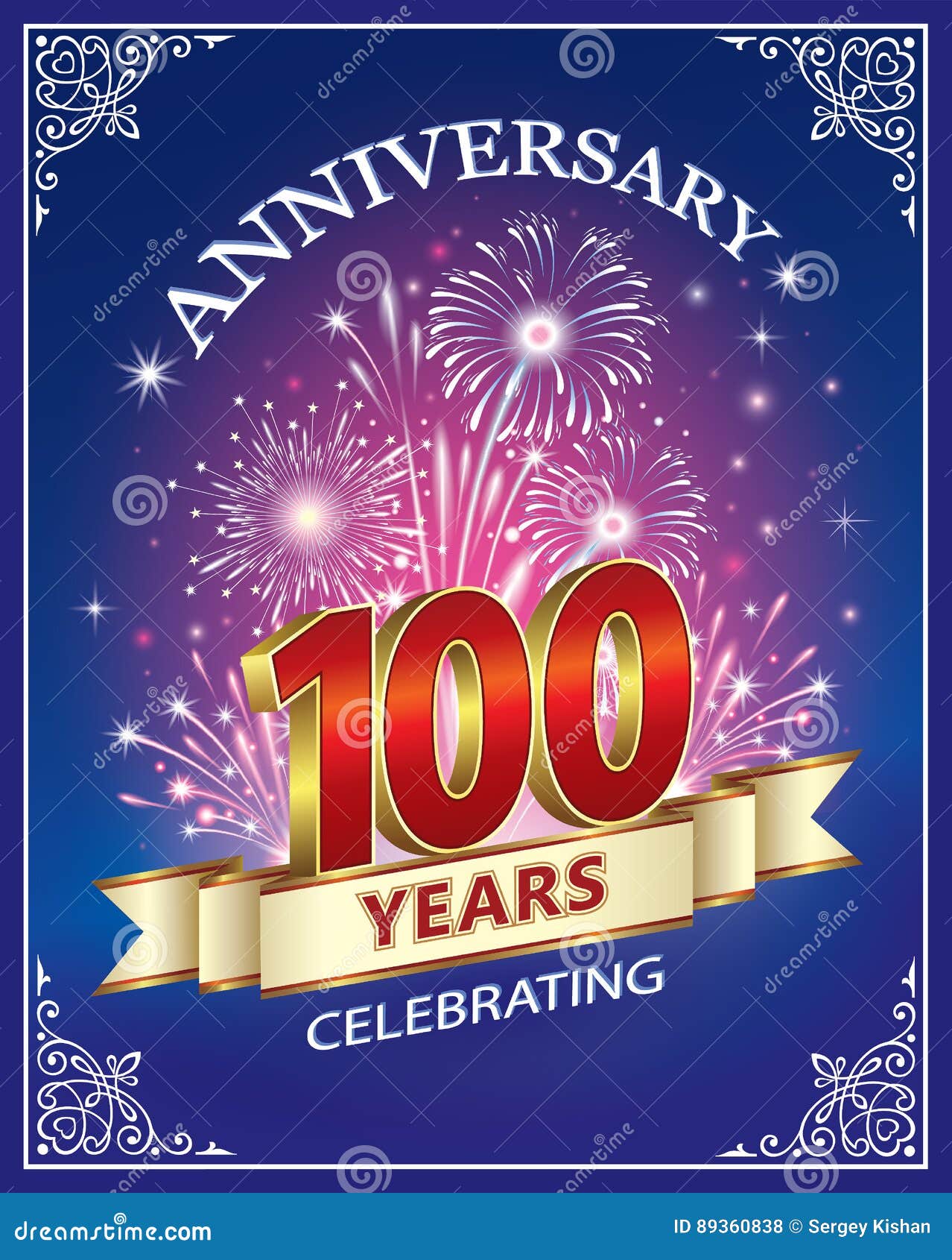 Anniversary 100 years stock vector. Illustration of jubilee - 89360838