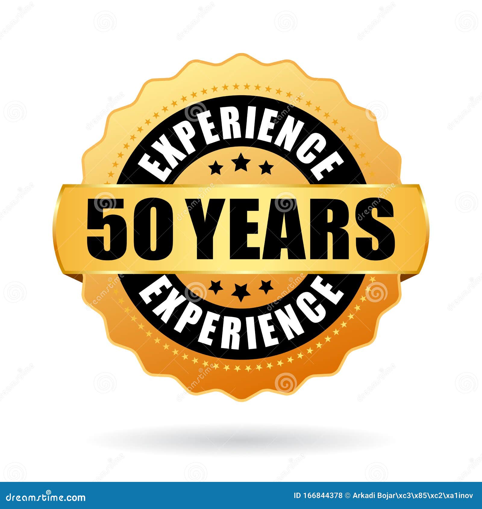 50 Years Of Trusted Quality Golden Badge Vector Illustration ...
