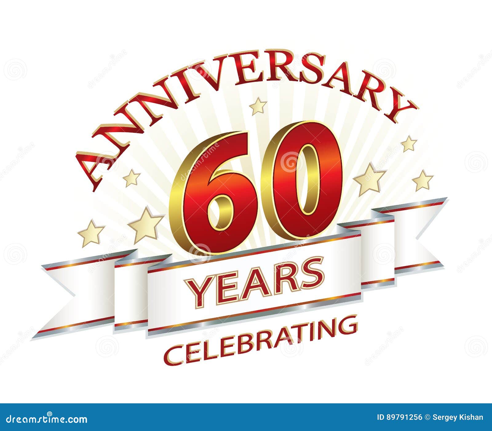 Anniversary 60 years stock vector. Illustration of banner - 89791256