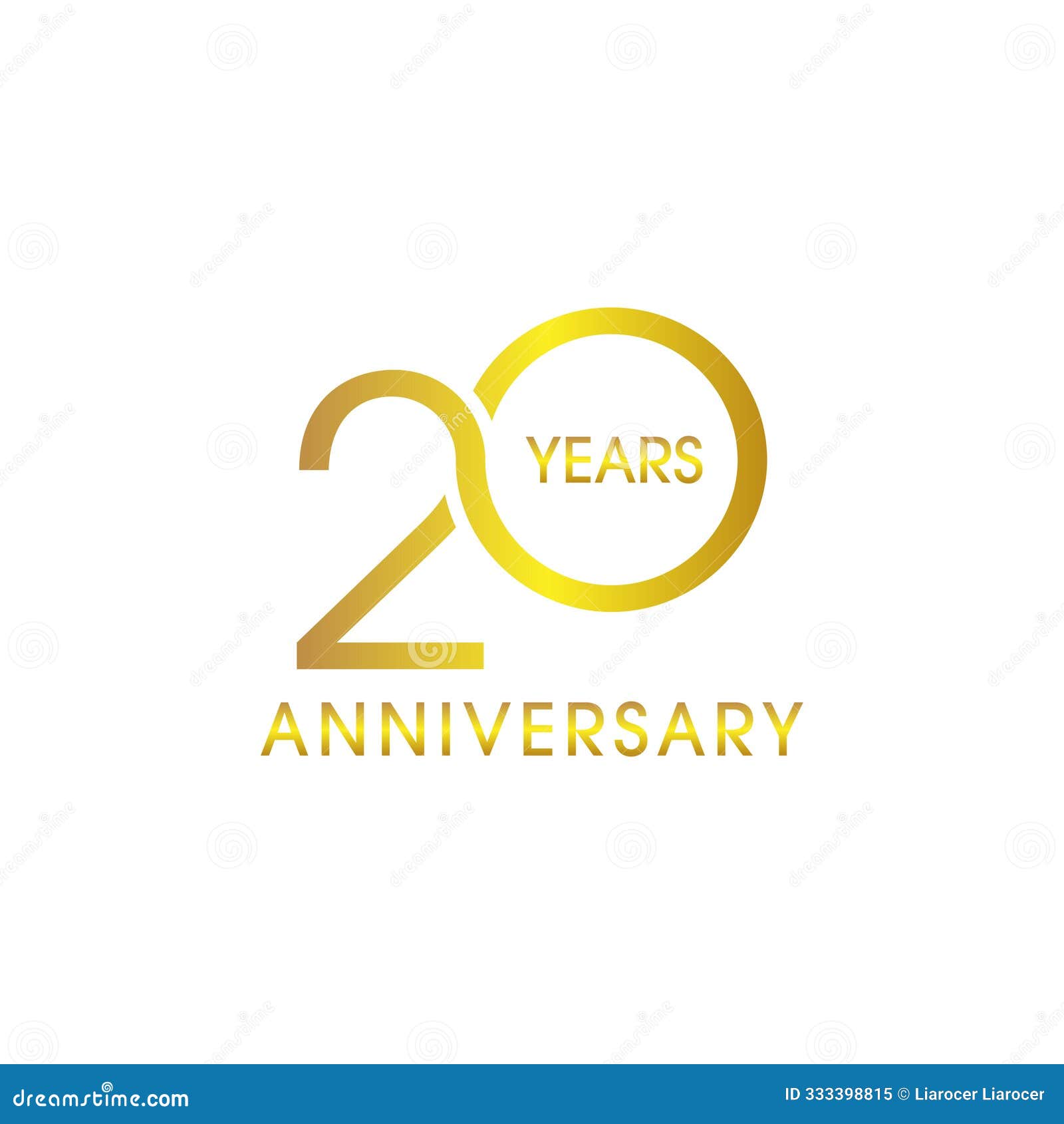 20 Anniversary Years Simple Line Shape Unique Stock Vector ...