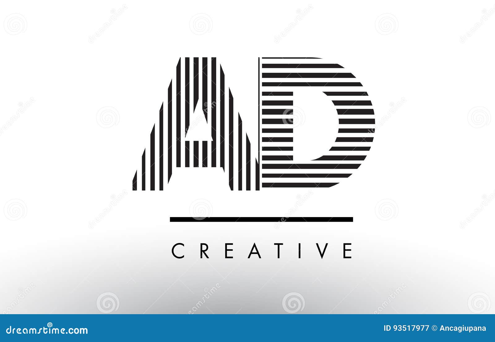 ANNONCE Lignes Noires Et Blanches Lettre Logo Design D'un D ...
