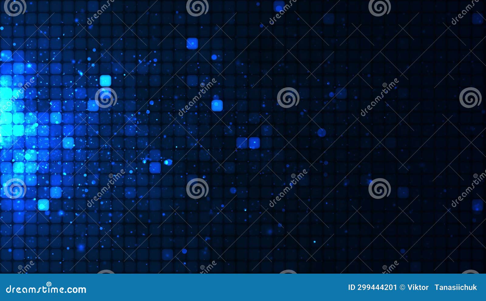 Annotation Bright Mosaic. Annotation of a Blue LED Background with ...