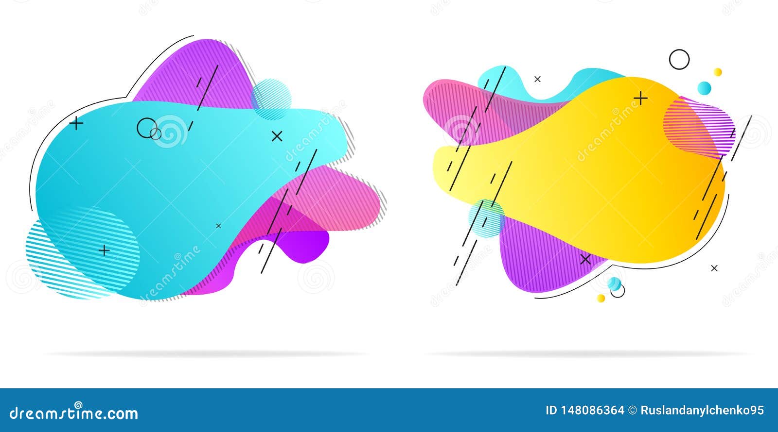Annotation of Liquid Shapes. Liquid Design. Isolated Wave Gradient with ...