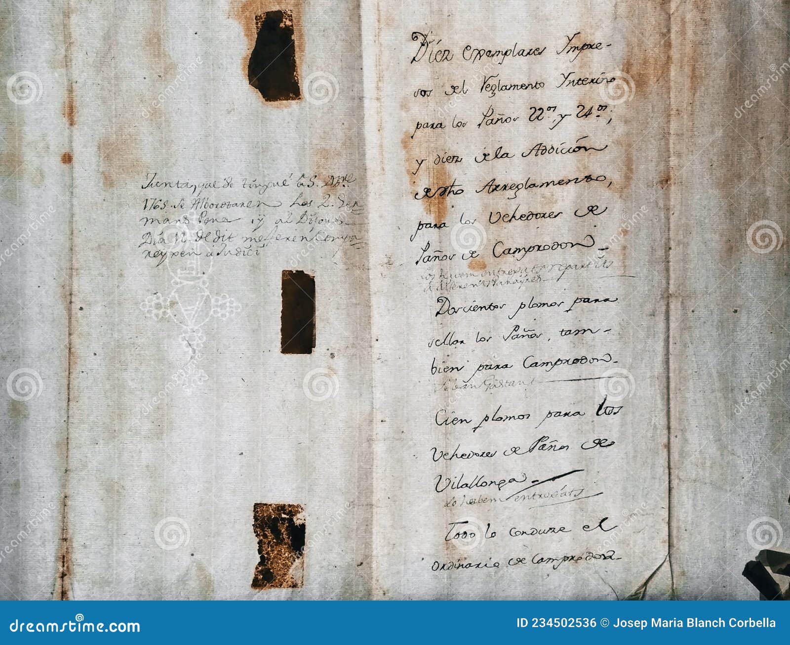 Ancient Letter with Watermark of the 18th Century Stock Photo - Image ...