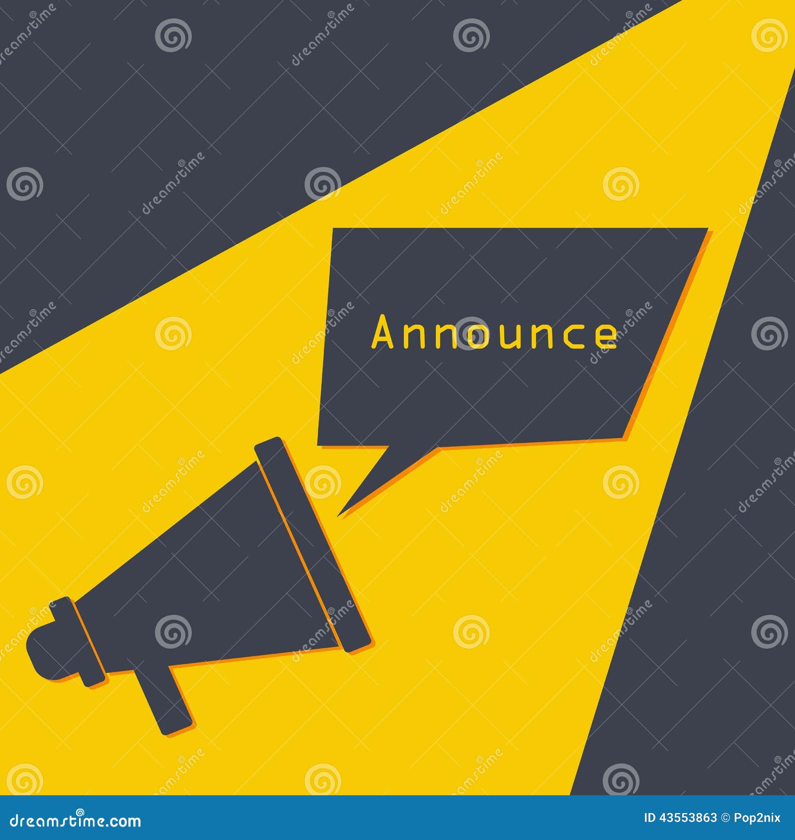 Announce Background Concept Flat Design Stock Vector - Illustration of ...