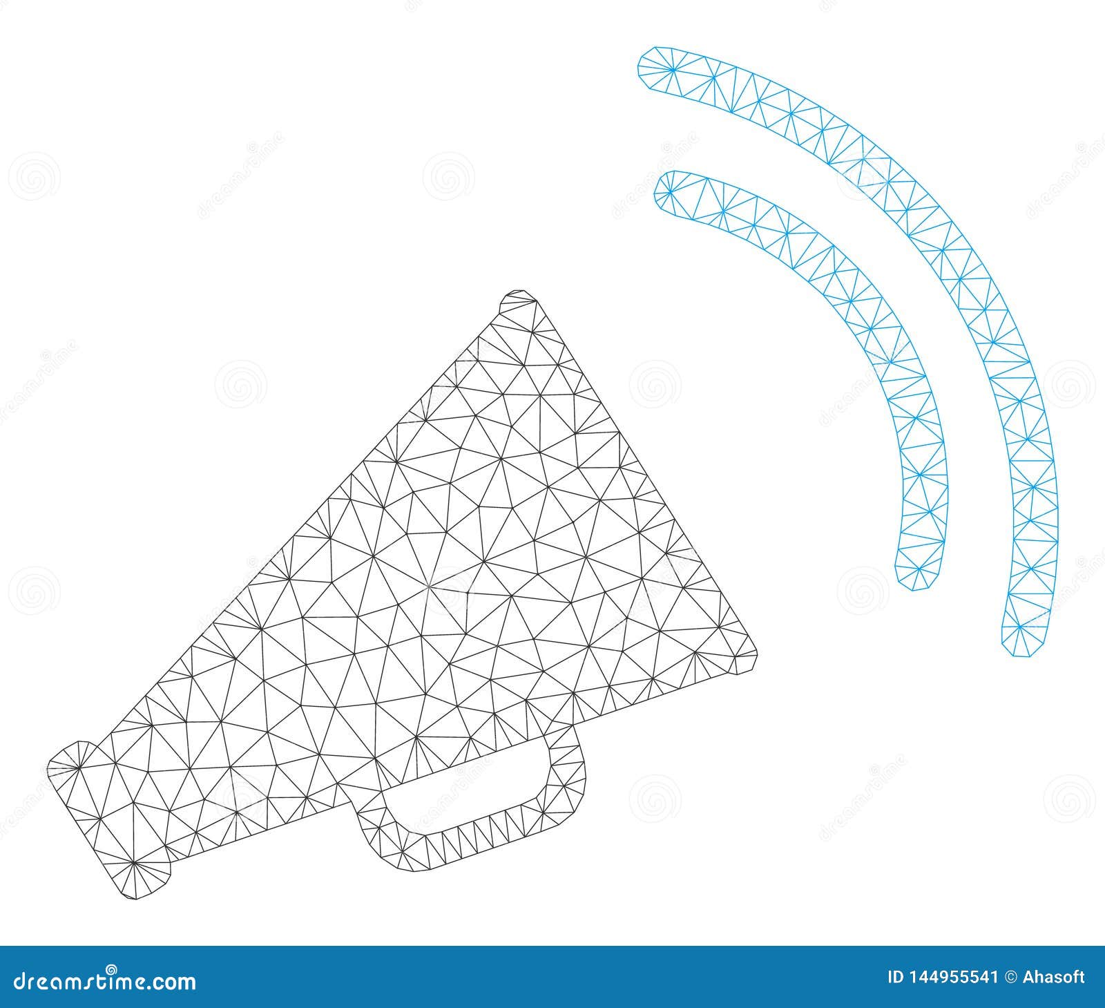 Announce Horn Polygonal Frame Vector Mesh Illustration Stock Vector