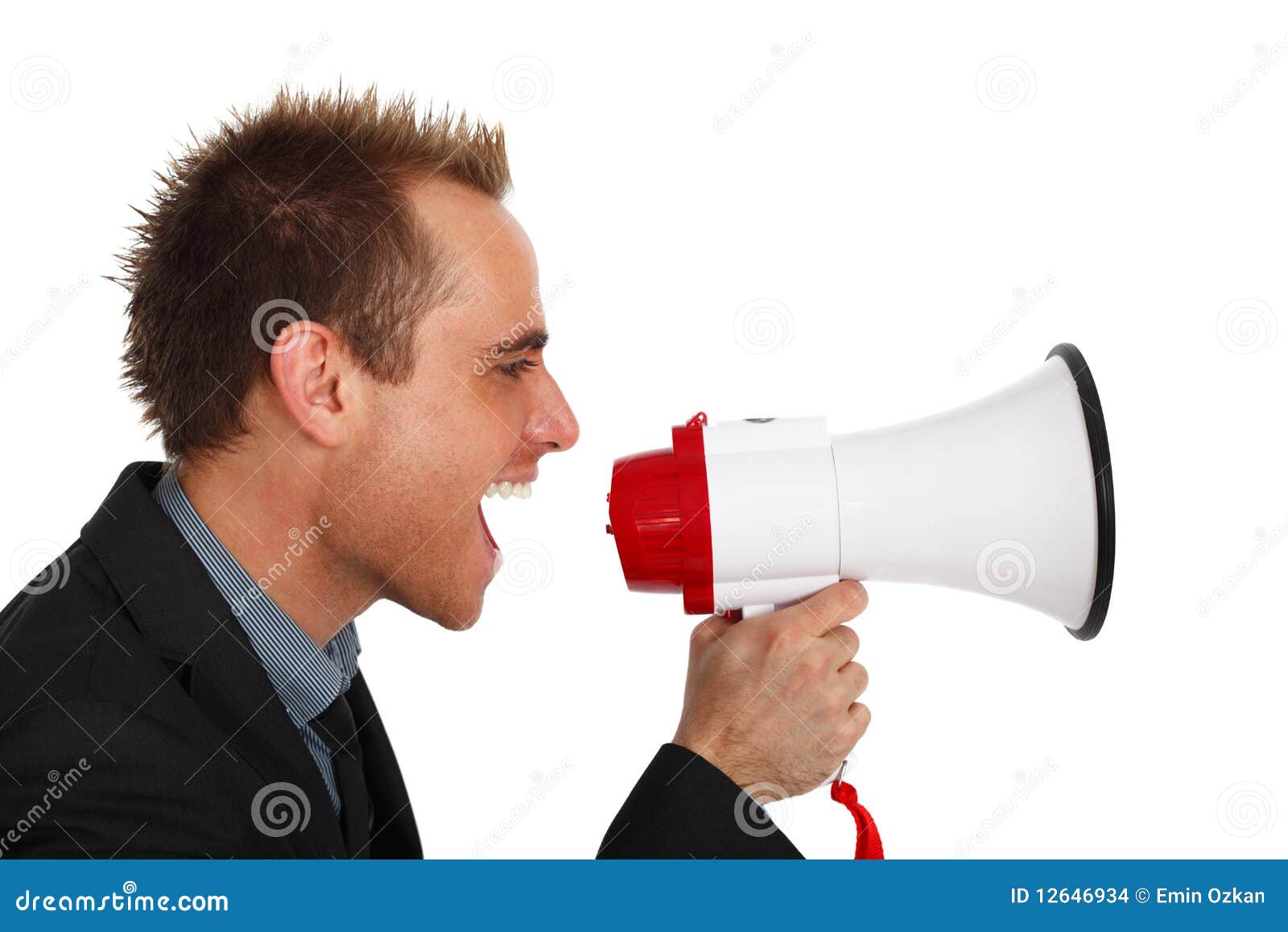 Announcement stock photo. Image of speaker, young, megaphone - 12646934