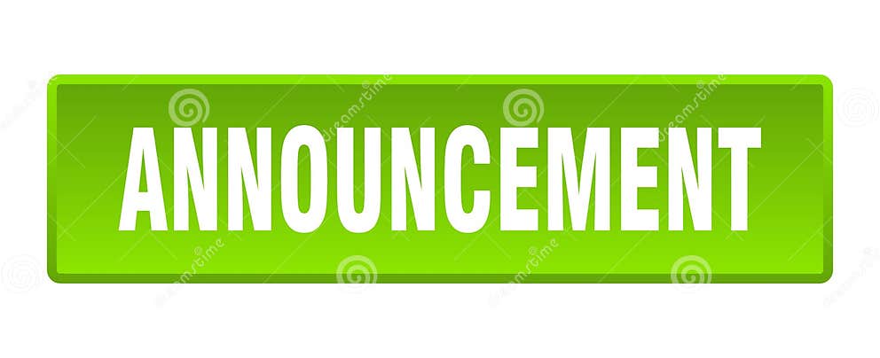 Announcement Button. Announcement Square Isolated Push Button Stock ...