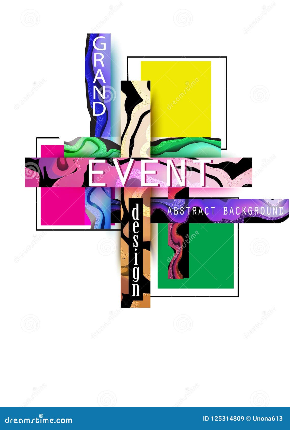 Announcement Card with Abstract Design Elements. Stock Vector ...