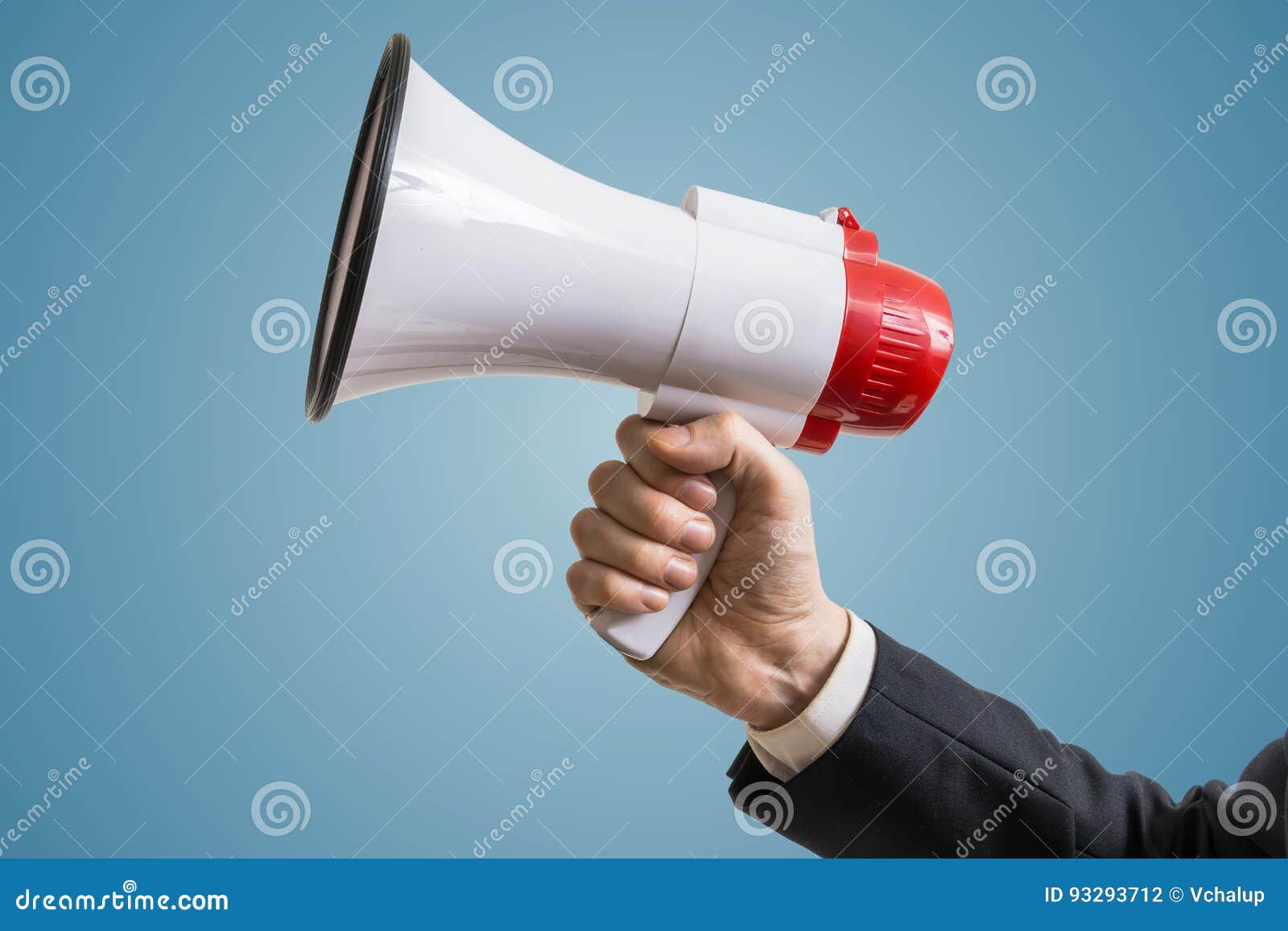 Announcement Concept. Hand Holds Megaphone Stock Photo - Image of ...