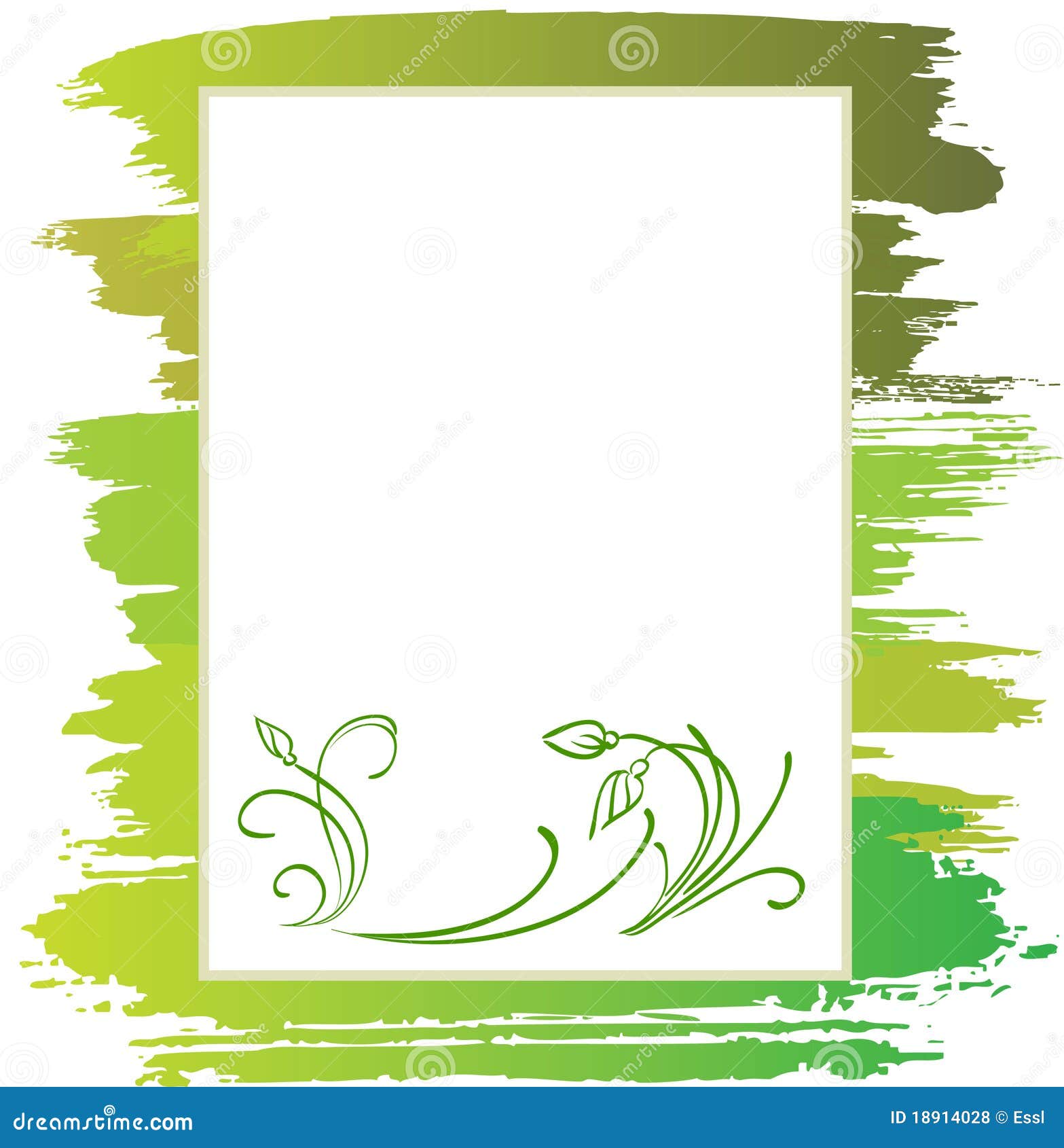 Announcement with Green Flower Stock Vector - Illustration of mess ...