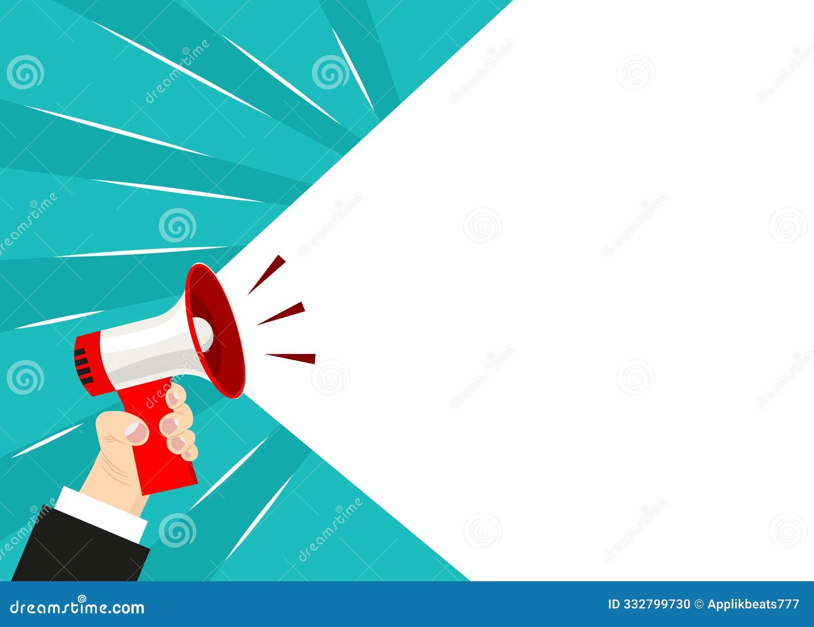 Announcement Message Template with Loudspeaker. Hand Holding Megaphone ...