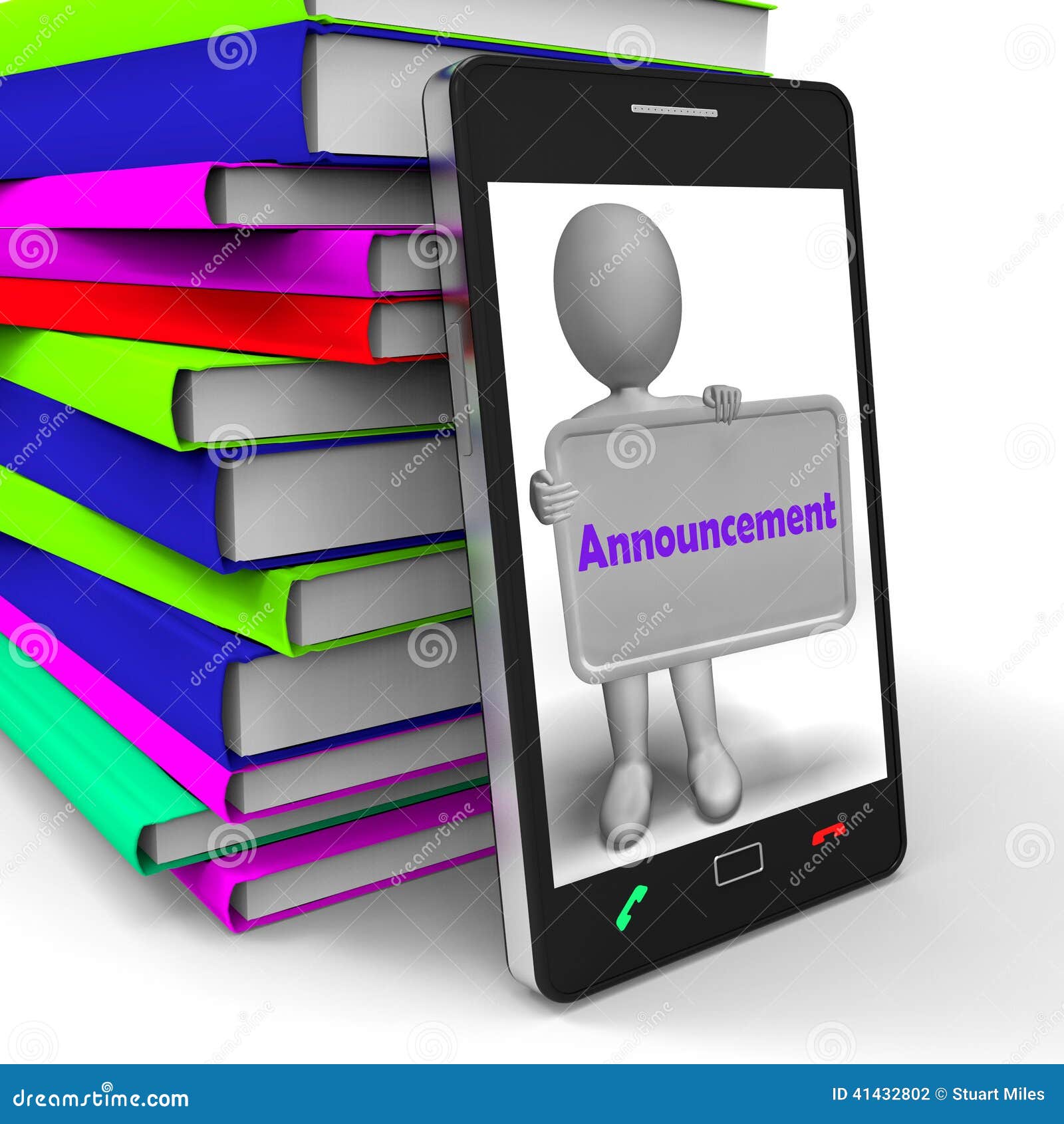 Announcement Phone Shows Message Notice or Report Stock Illustration ...