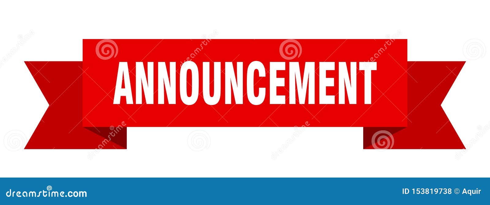 Announcement ribbon. stock vector. Illustration of announcement - 153819738