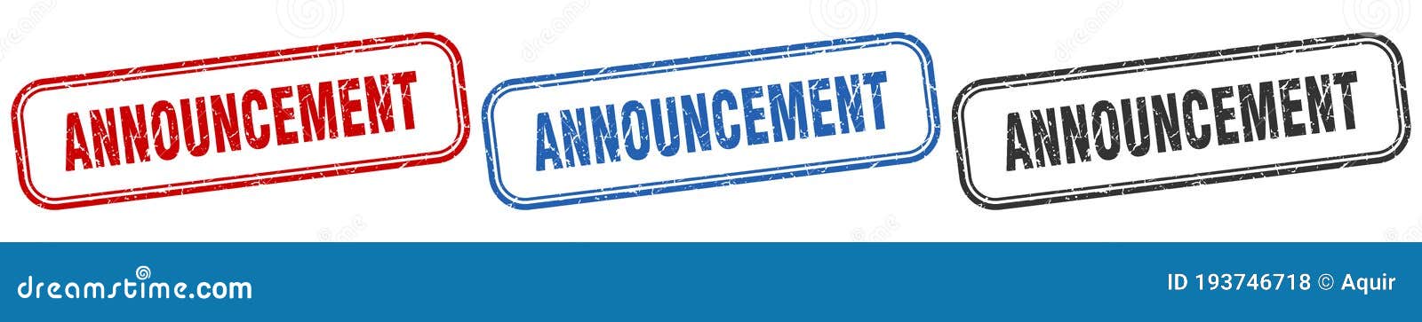 Announcement Square Isolated Sign Set. Announcement Stamp Stock Vector ...