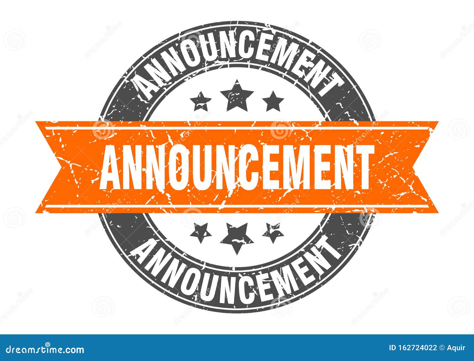 Announcement stamp stock vector. Illustration of ribbon - 162724022