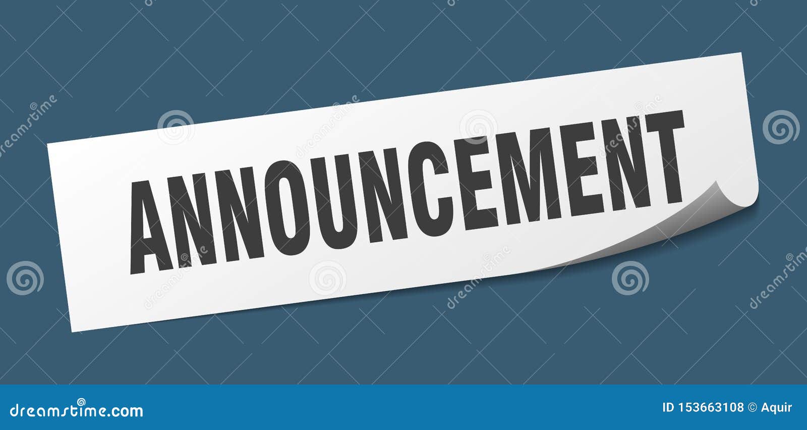 Announcement sticker. stock vector. Illustration of label - 153663108