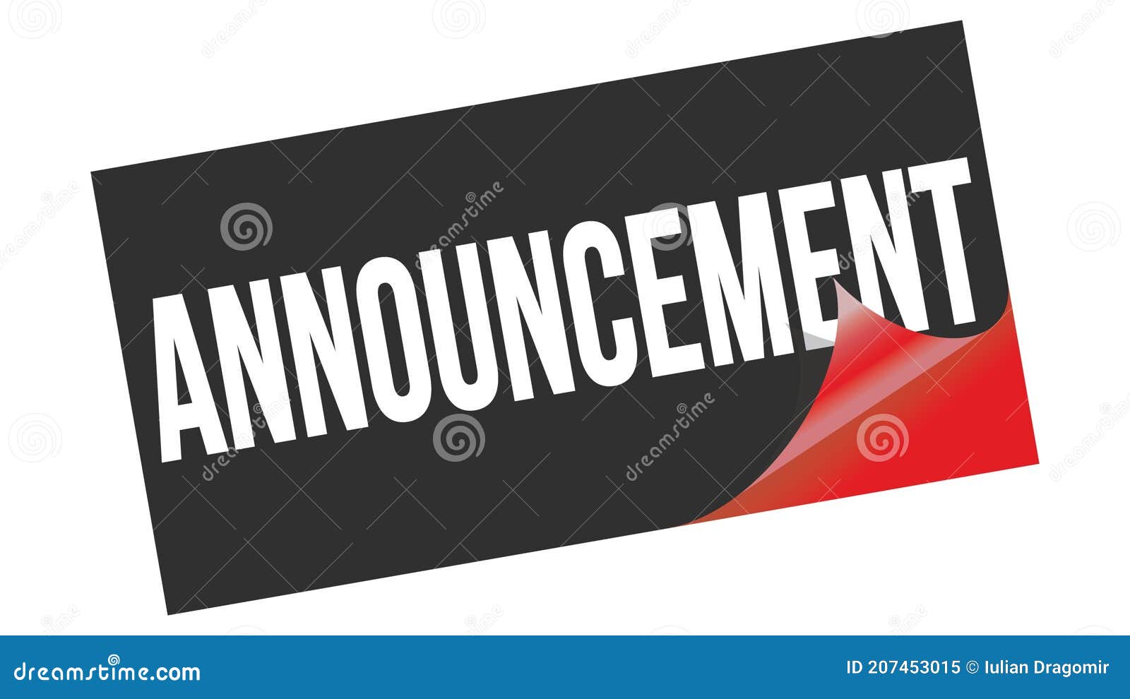 ANNOUNCEMENT Text on Black Red Sticker Stamp Stock Illustration ...