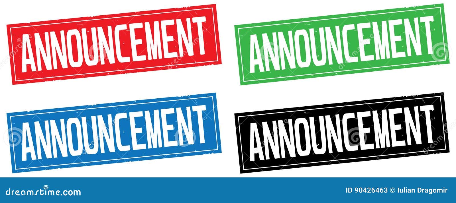 ANNOUNCEMENT Text, on Rectangle Stamp Sign. Stock Illustration ...