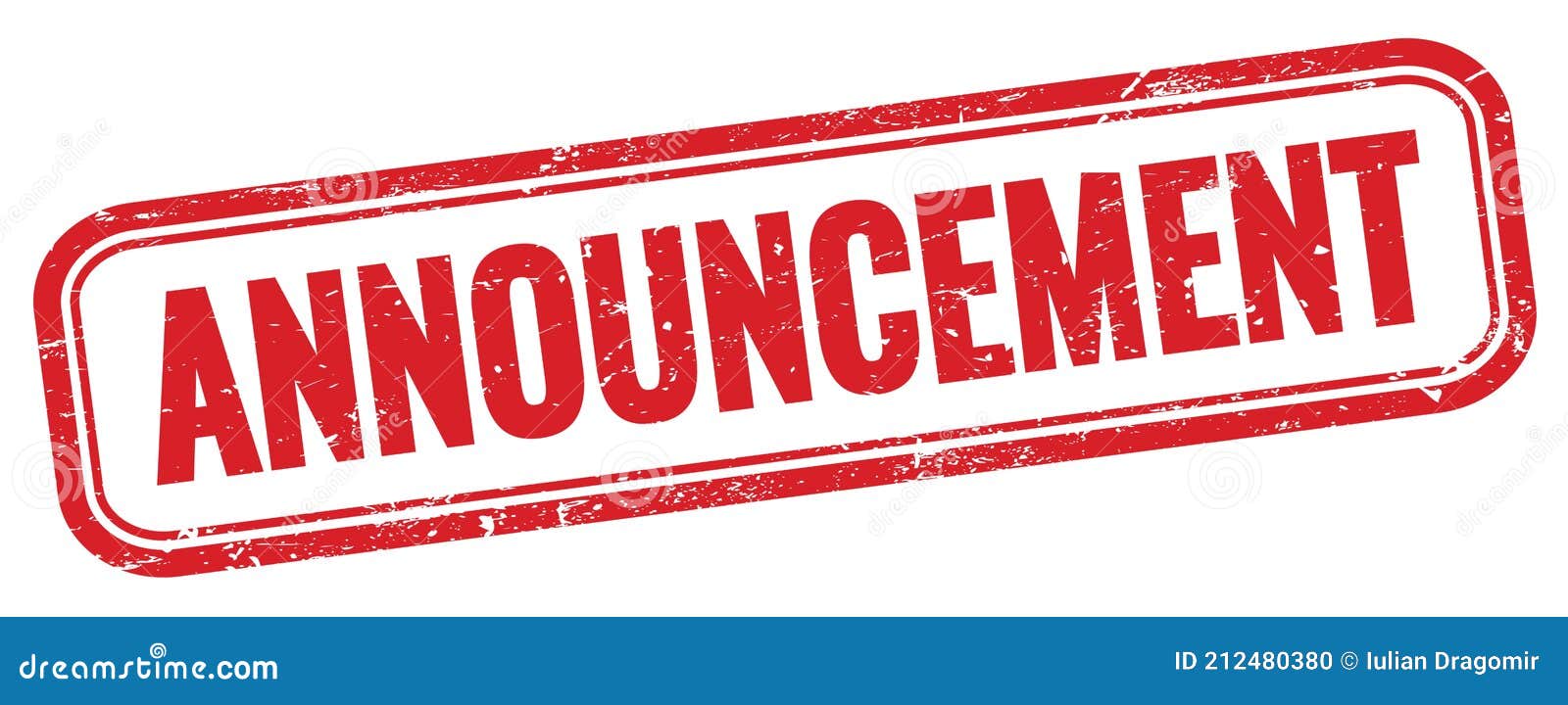 ANNOUNCEMENT Text on Red Grungy Stamp Stock Illustration - Illustration ...