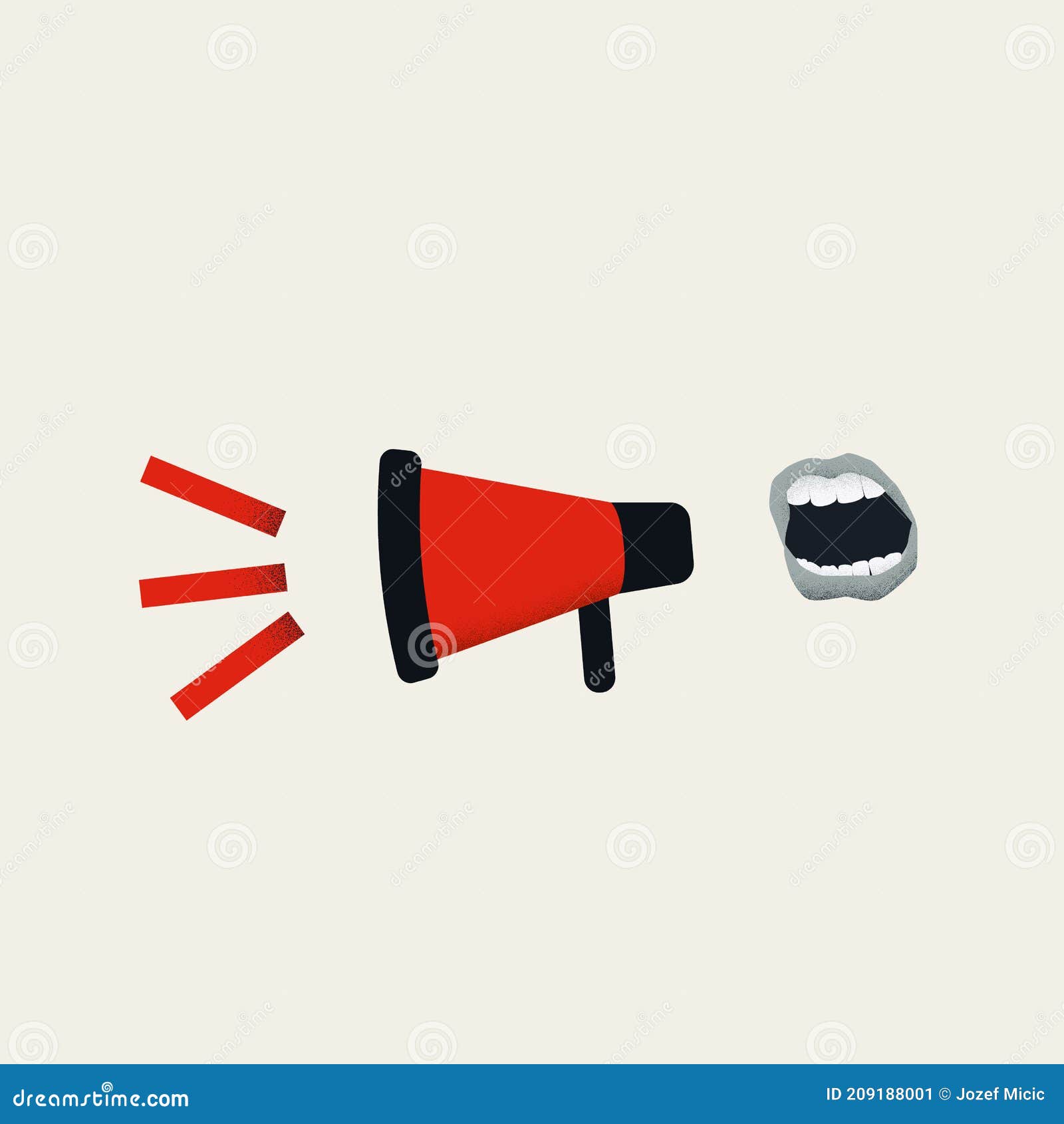 Announcement Vector Concept with Mouth and Megaphone. Symbol of ...
