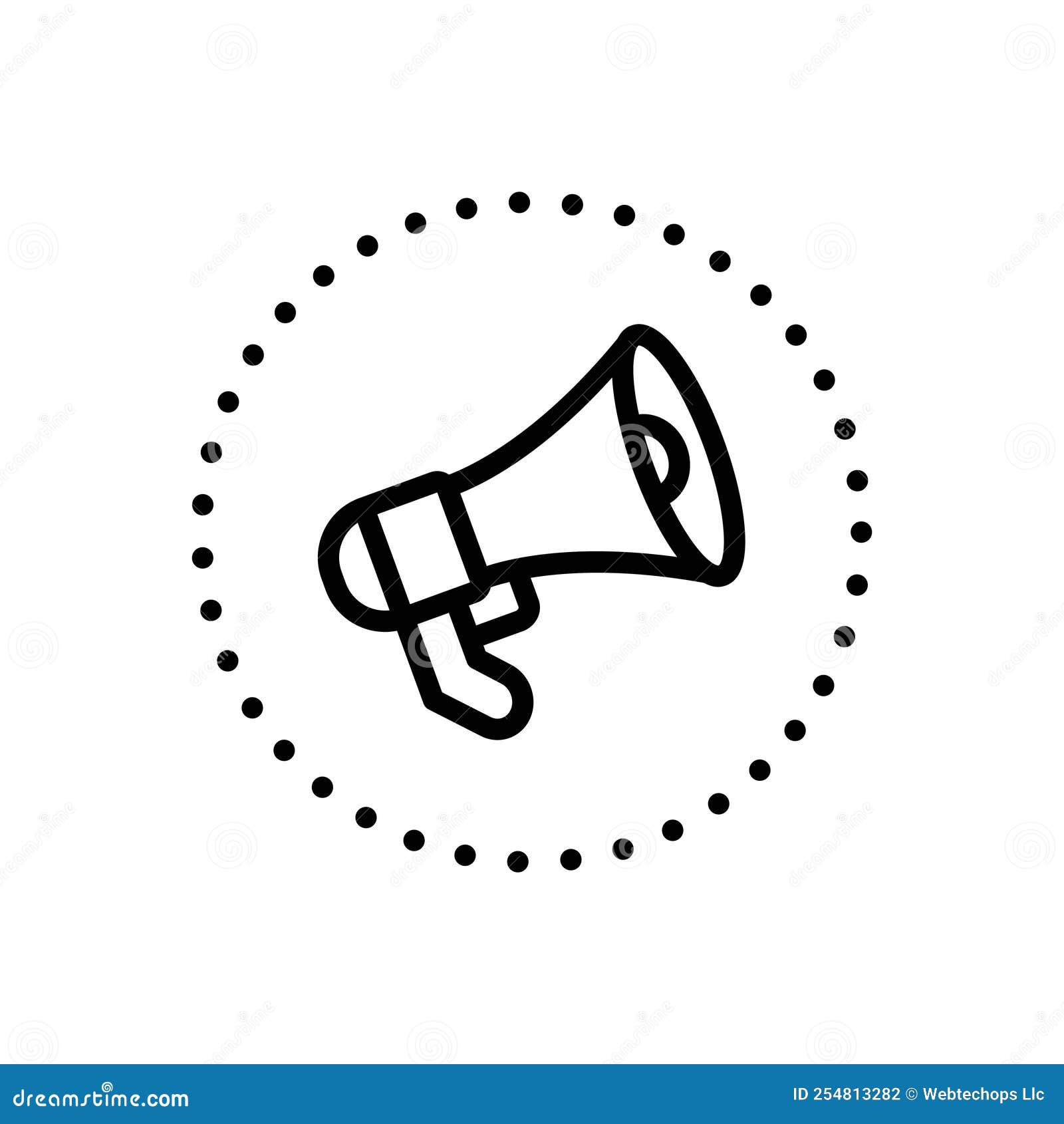 Black Line Icon for Announcements, Declaration and Megaphone Stock ...