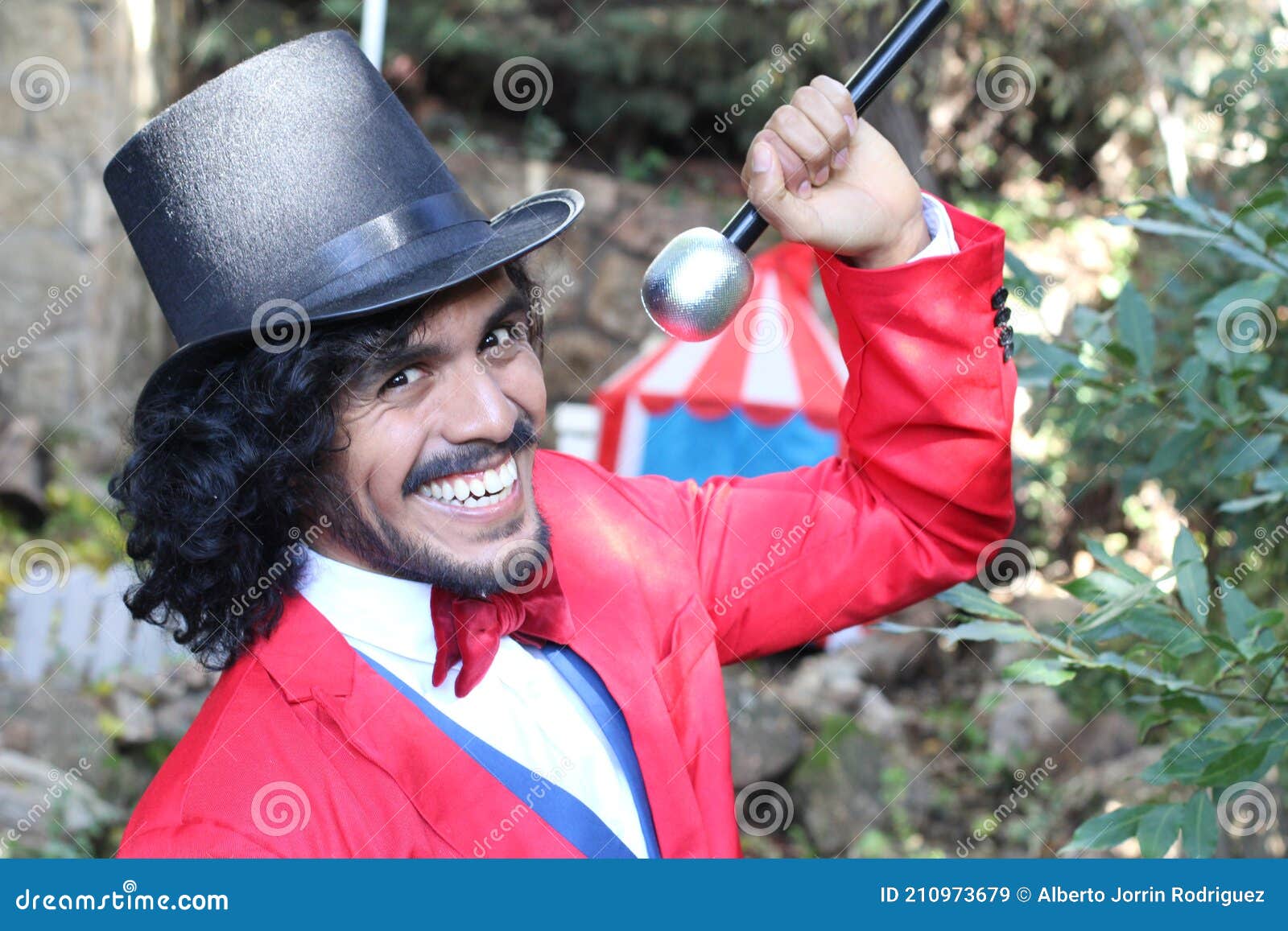 Announcer Holding Microphone in the Circus Stock Image - Image of hold ...