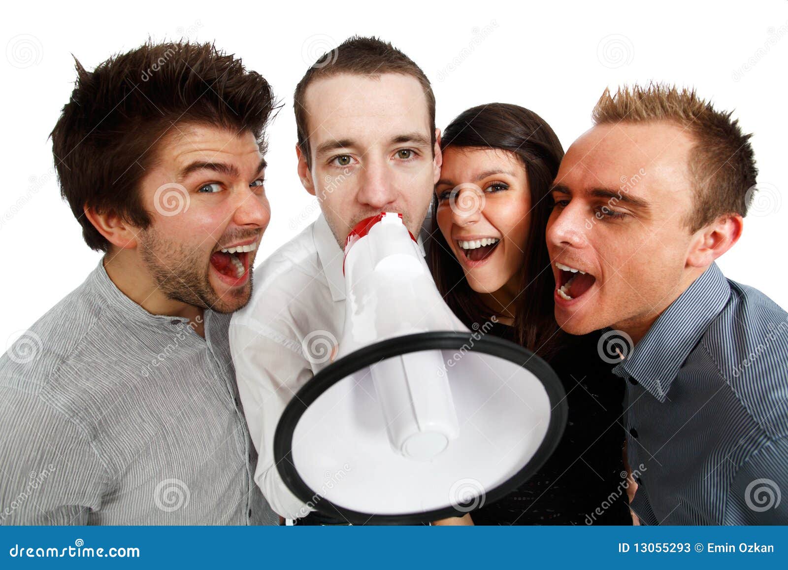 We are announcing stock image. Image of friendship, screaming - 13055293