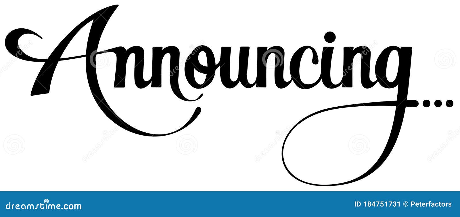 Announcing - Custom Calligraphy Text Stock Vector - Illustration of ...