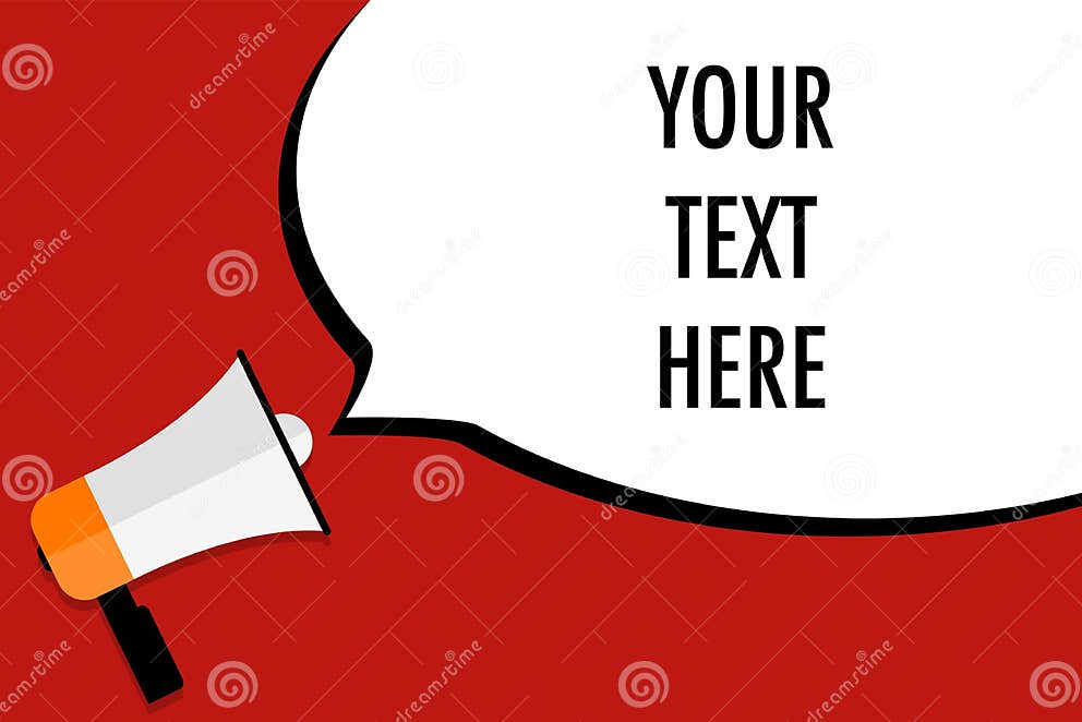 Announcing with Megaphone Banner Mock Up Vector Illustration Stock ...
