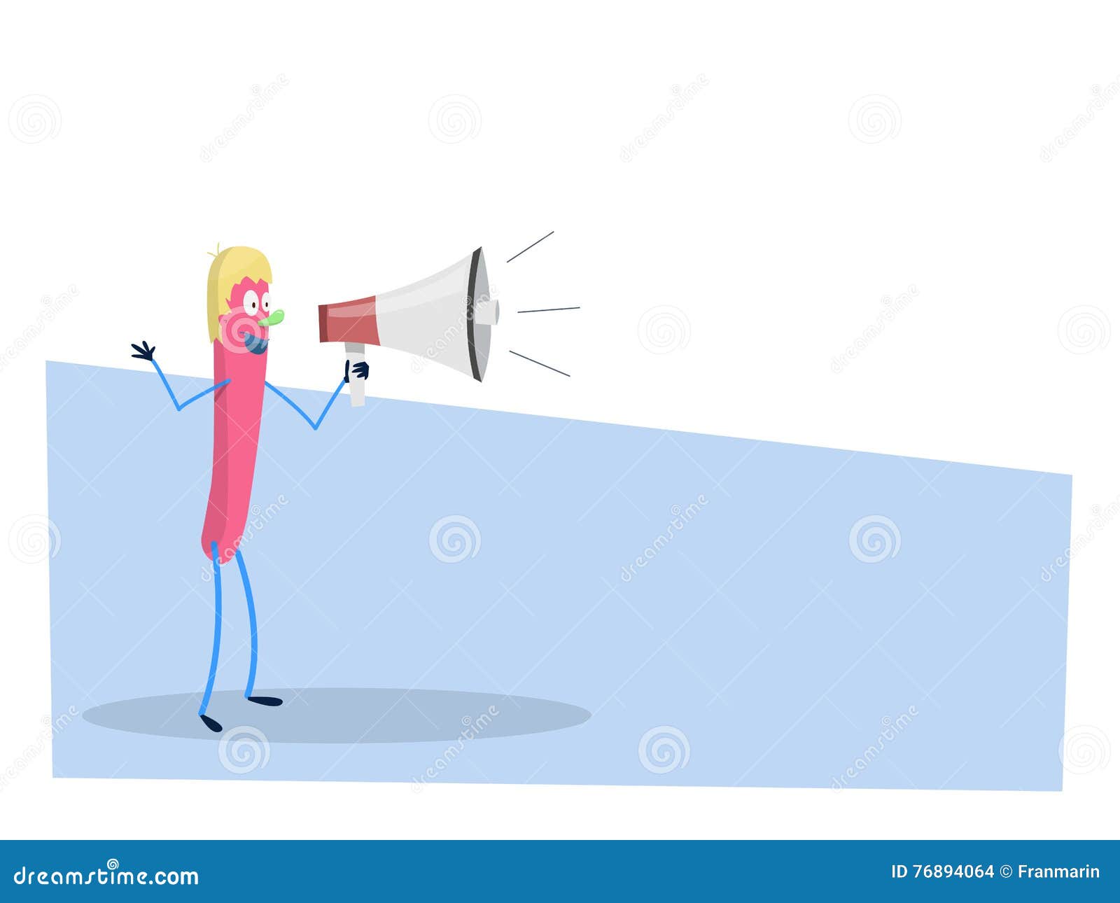 Announcing by megaphone. stock vector. Illustration of icon - 76894064