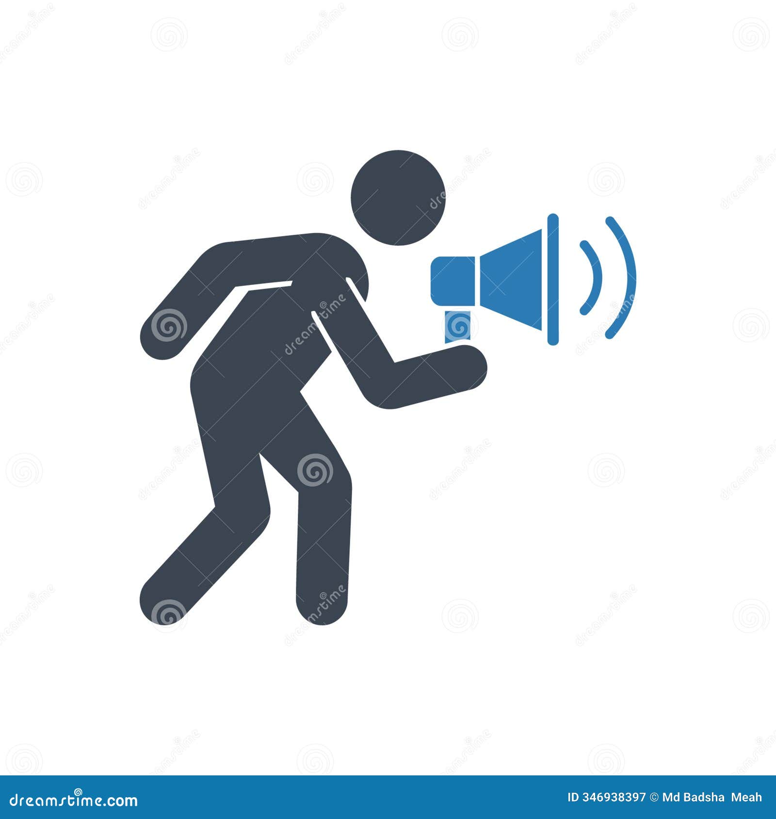 Announcing with Megaphone Icon Stock Illustration - Illustration of ...