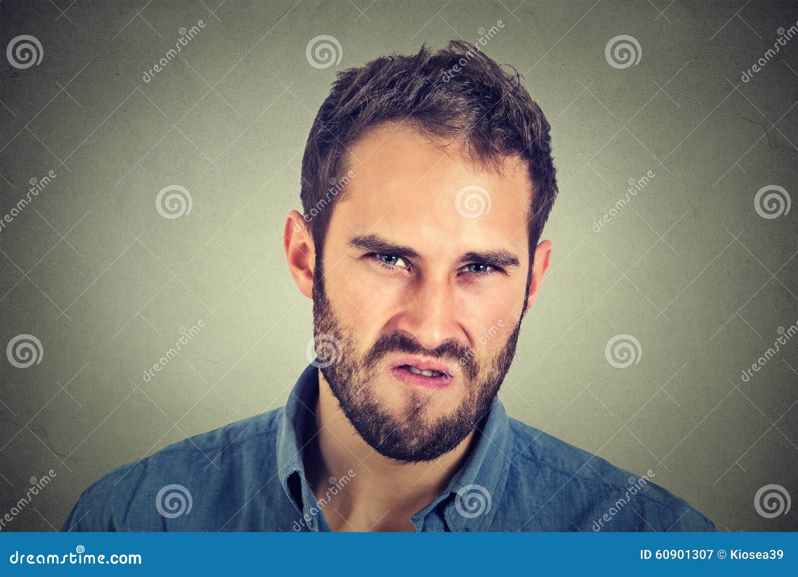 Angry Displeased Annoyed Curly-haired Beautiful Girl Grimacing Make Wry ...