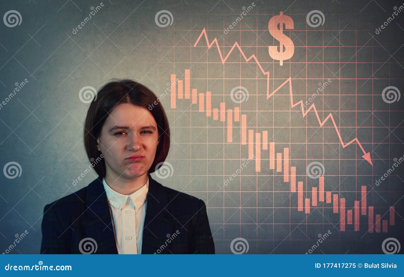 Annoyed Businesswoman, Discouraged and Depressed Look Due Recession ...