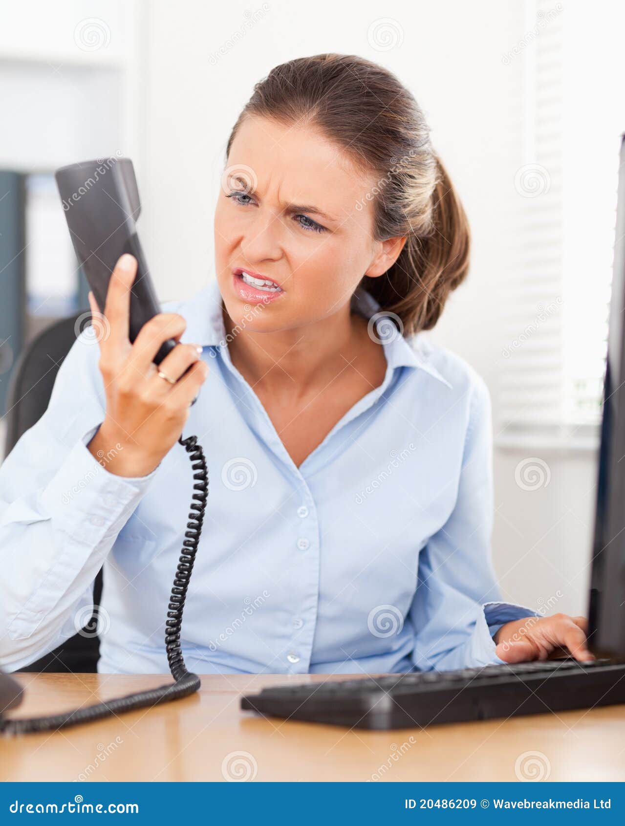 Annoyed Businesswoman in Office Stock Image - Image of businesswoman ...