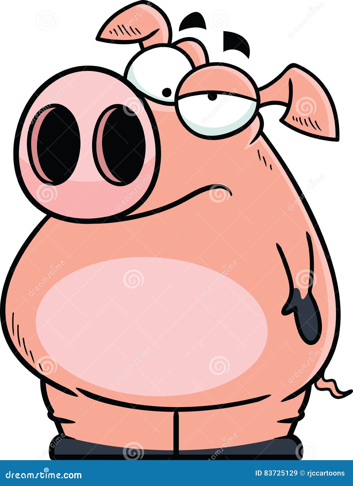 Annoyed Cartoon Pig stock vector. Illustration of farm - 83725129