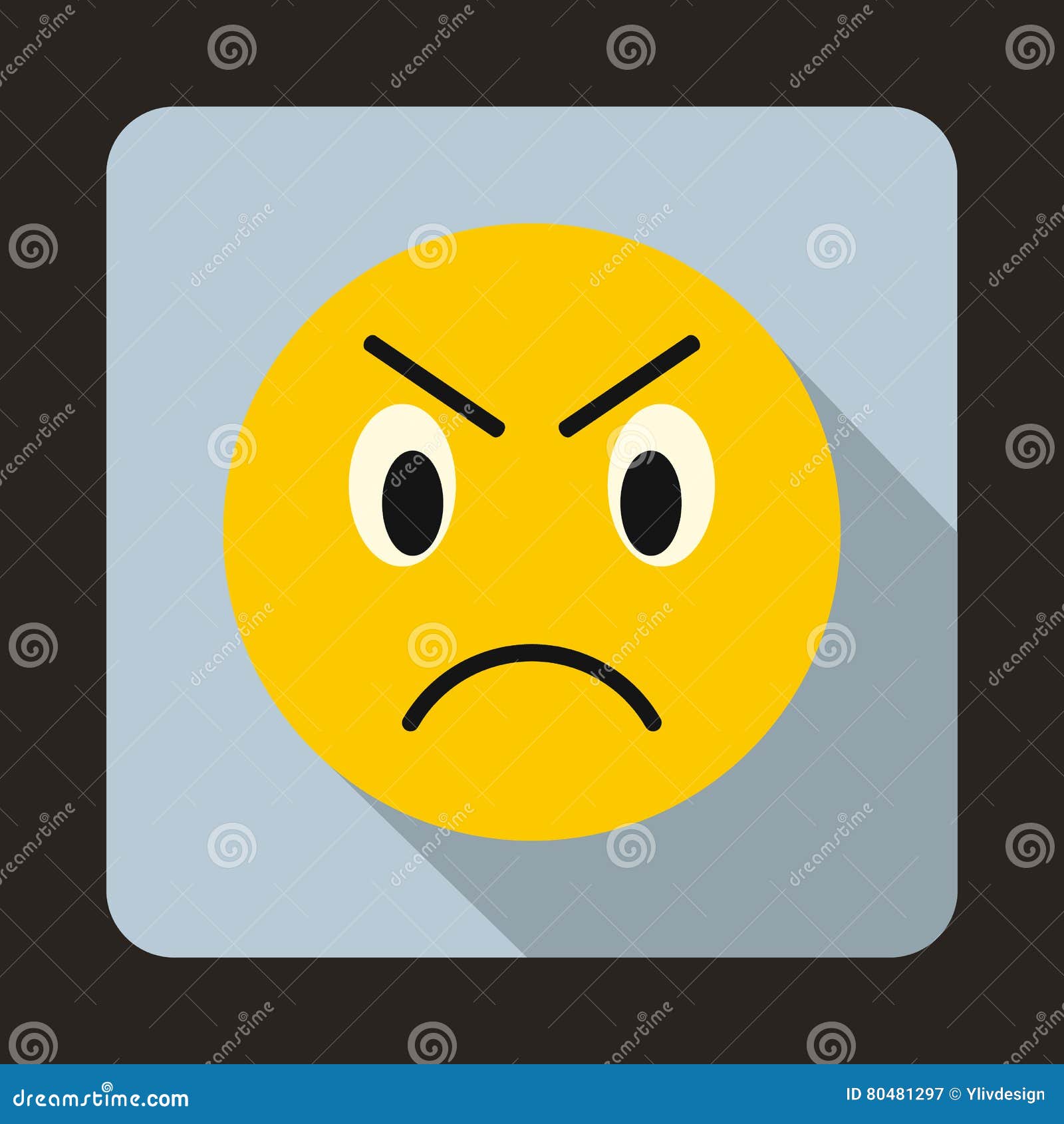 Annoyed Emoticon Icon, Flat Style Stock Vector - Illustration of circle ...