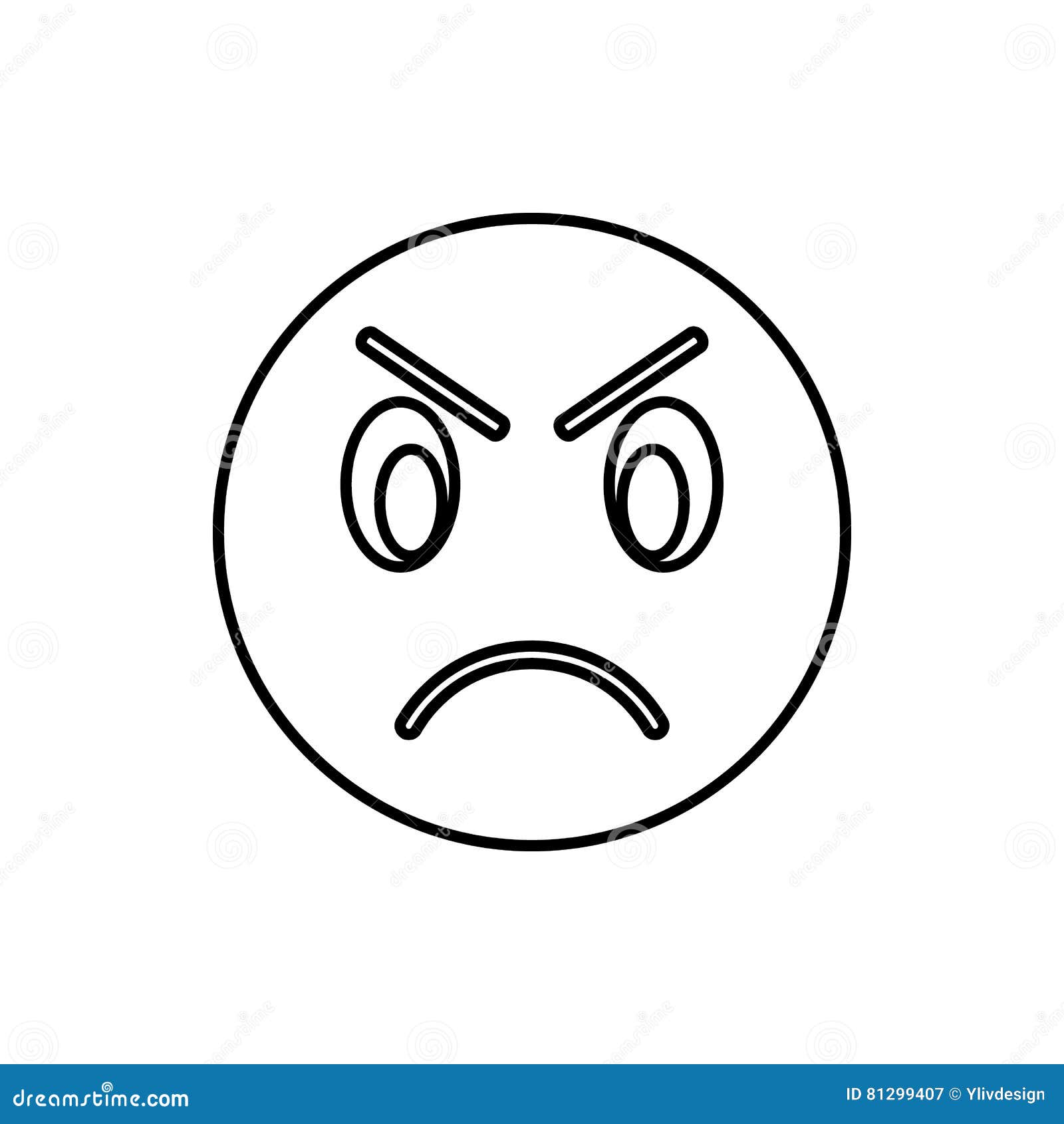 Annoyed Emoticon Icon, Outline Style Stock Vector - Illustration of ...