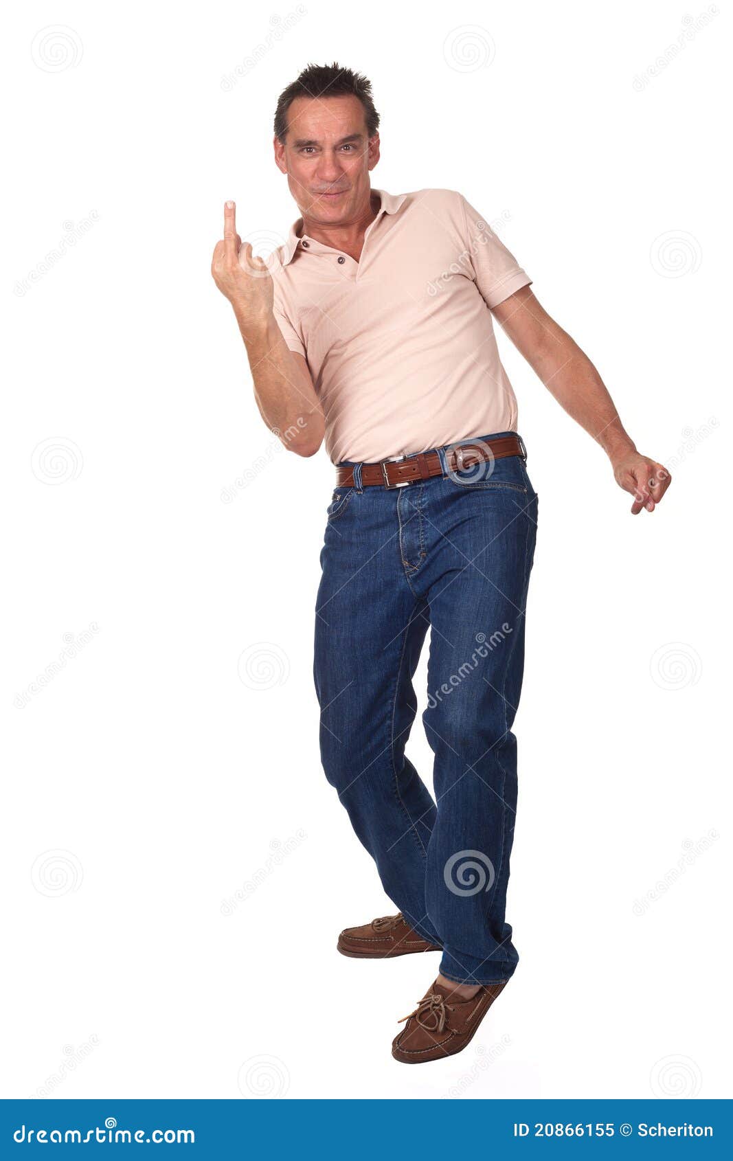 Annoyed Frustrated Man Showing Middle Finger Stock Image - Image of ...