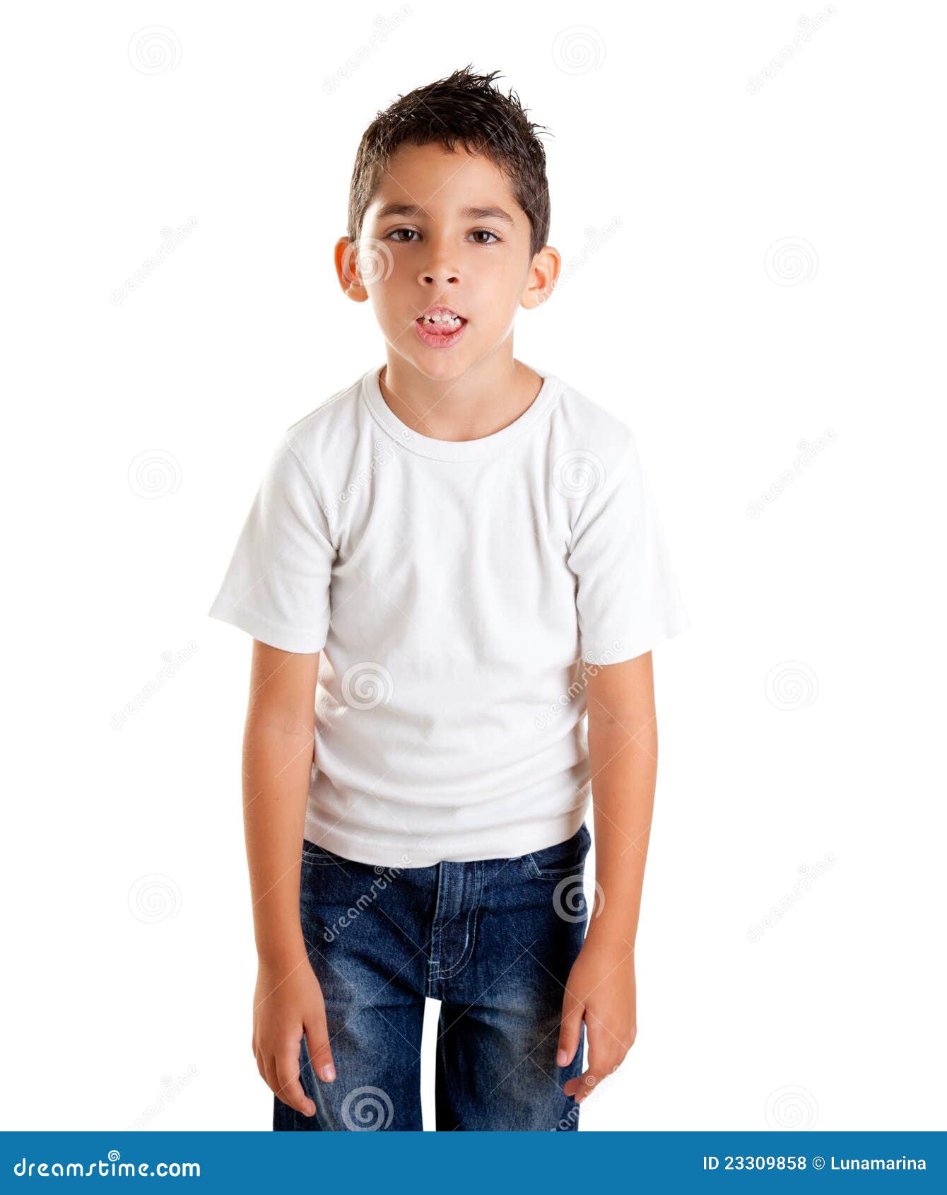 Annoyed Kid with Funny Fed Up Expression Stock Photo - Image of ...