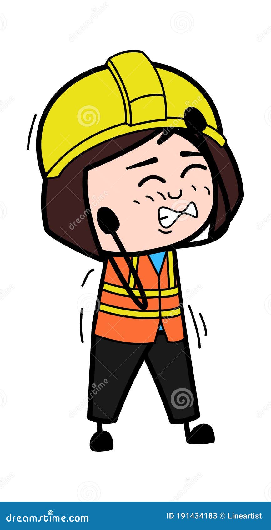 Annoyed Lady Engineer Cartoon Stock Illustration - Illustration of ...