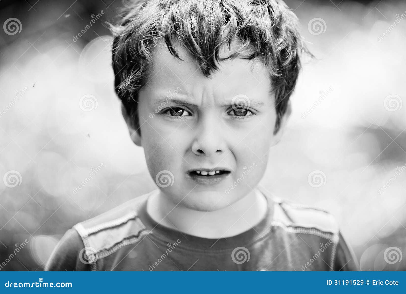 Annoyed little boy stock image. Image of black, little - 31191529