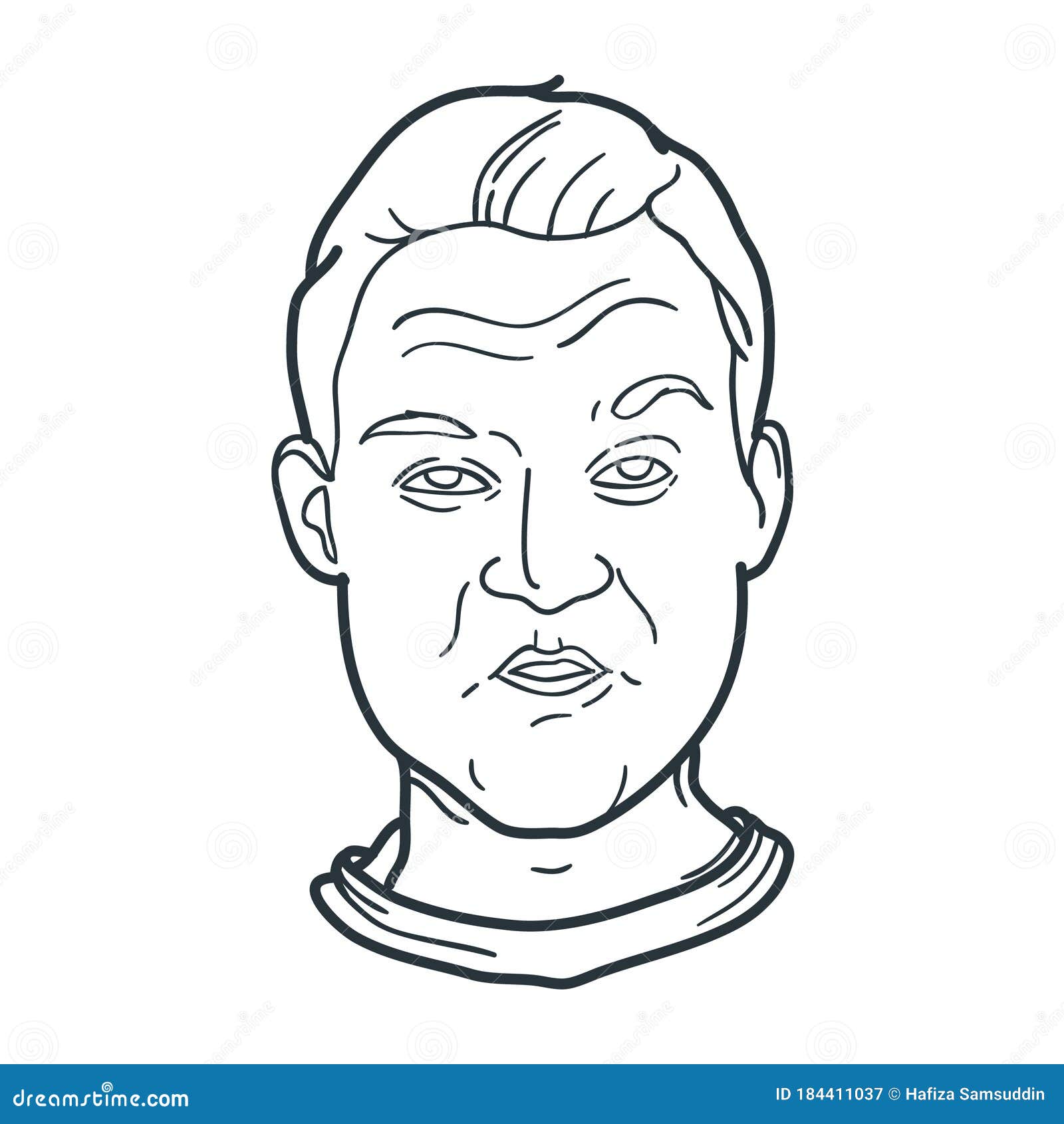 Annoyed Man Expression. Vector Illustration Decorative Background ...