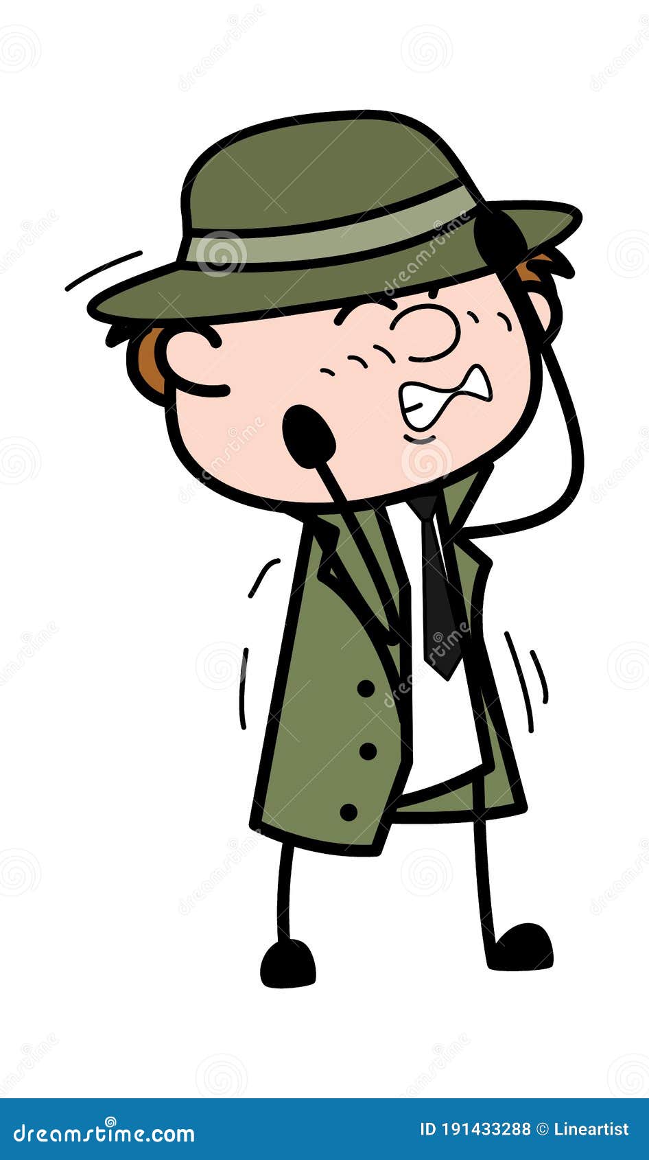 Annoyed Spy Cartoon stock illustration. Illustration of anxious - 191433288